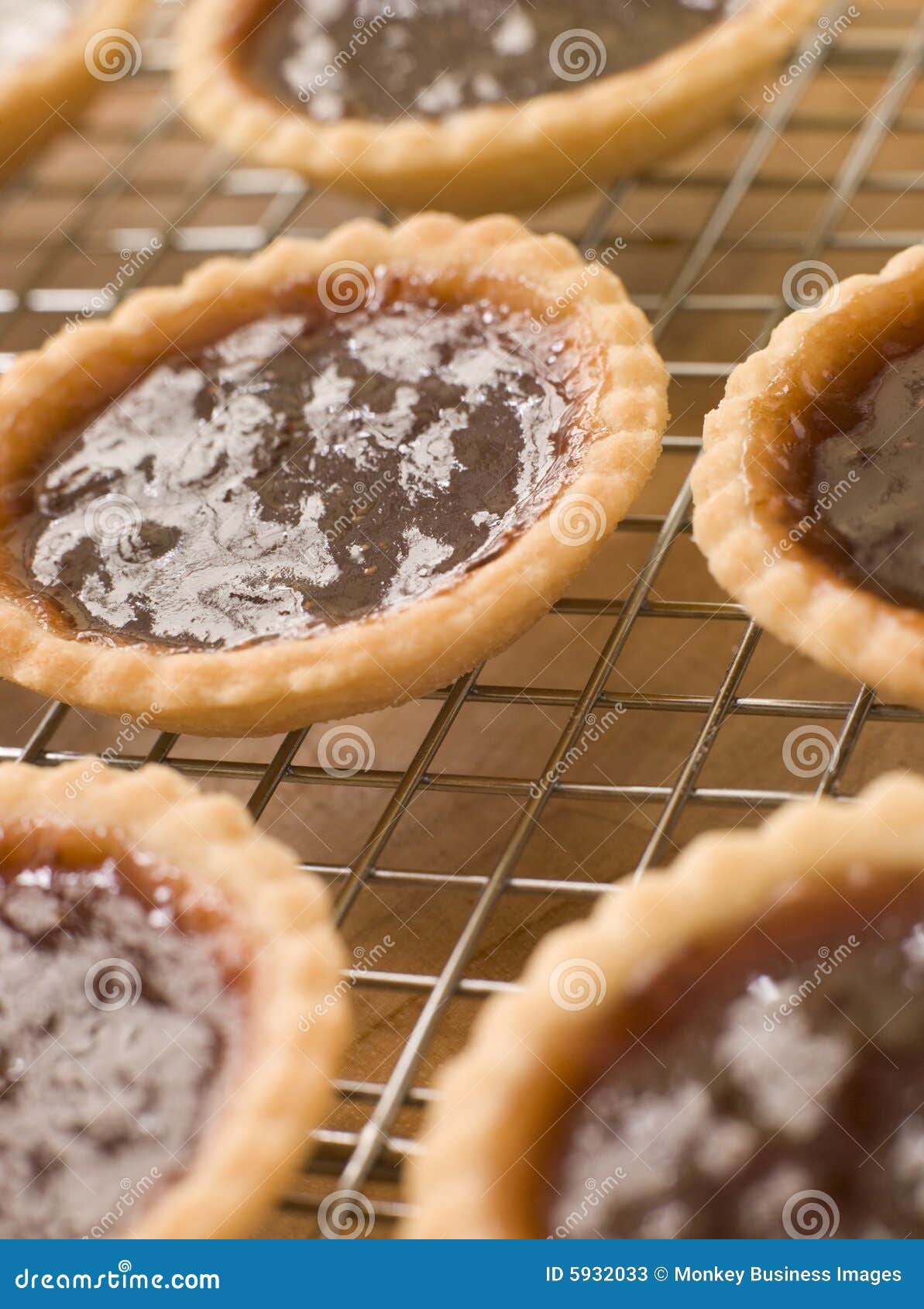 Jam Tarts on a Cooling Rack Stock Image - Image of cookery, british ...