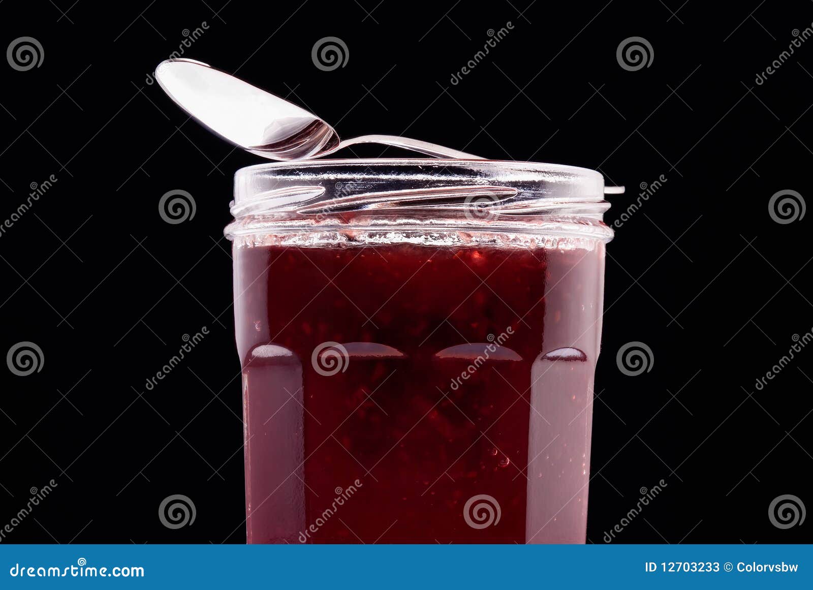 Jam and tea spoon stock image. Image of taste, glass - 12703233