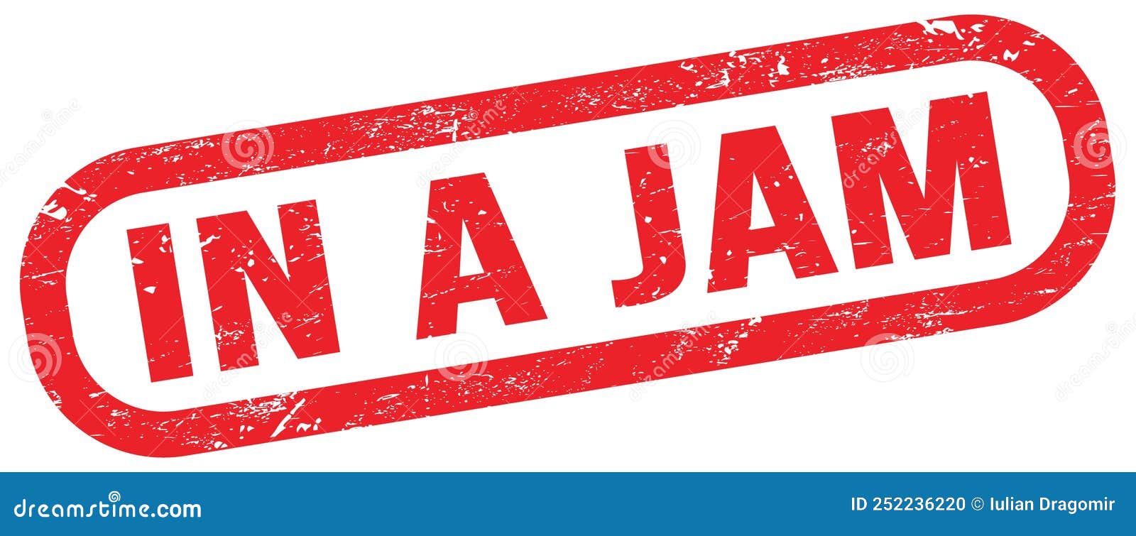 In a JAM, Text Written on Red Stamp Sign Stock Illustration ...