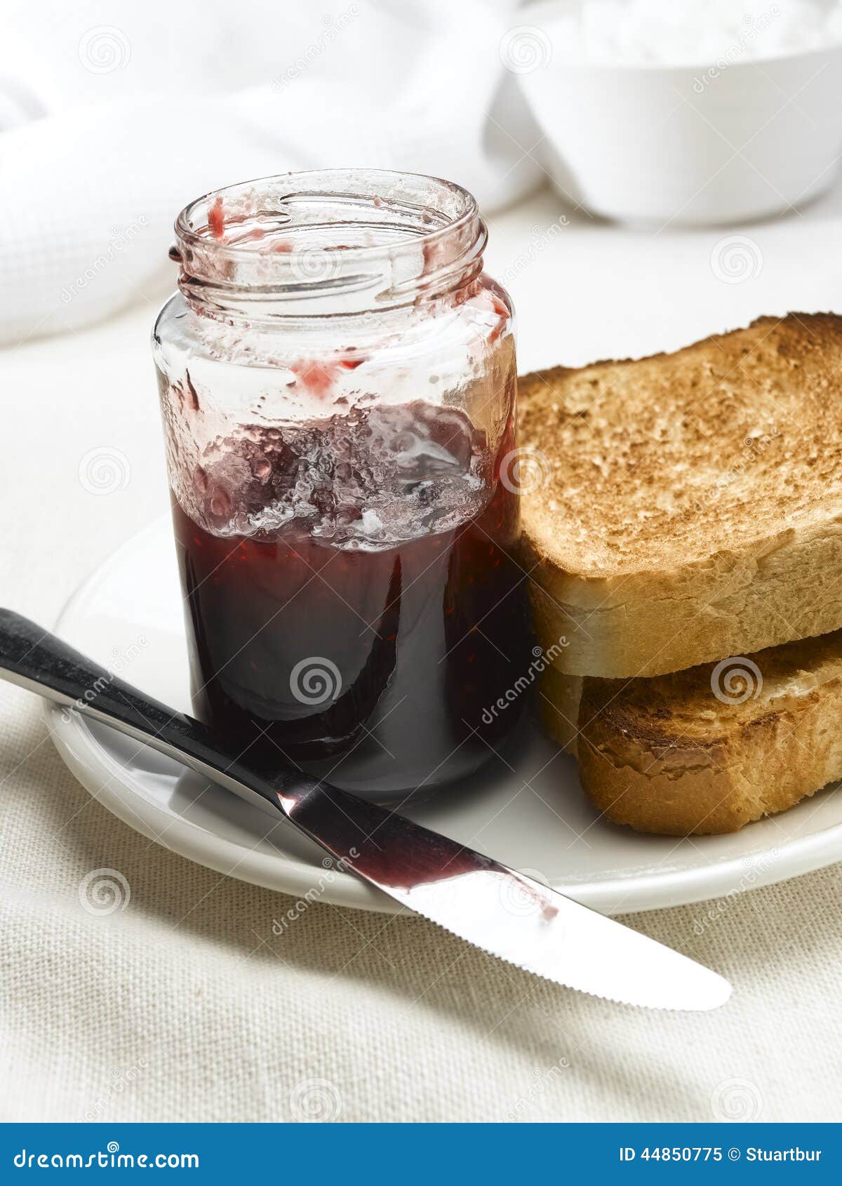 Jam and toast stock image. Image of breakfast, homemade - 44850775