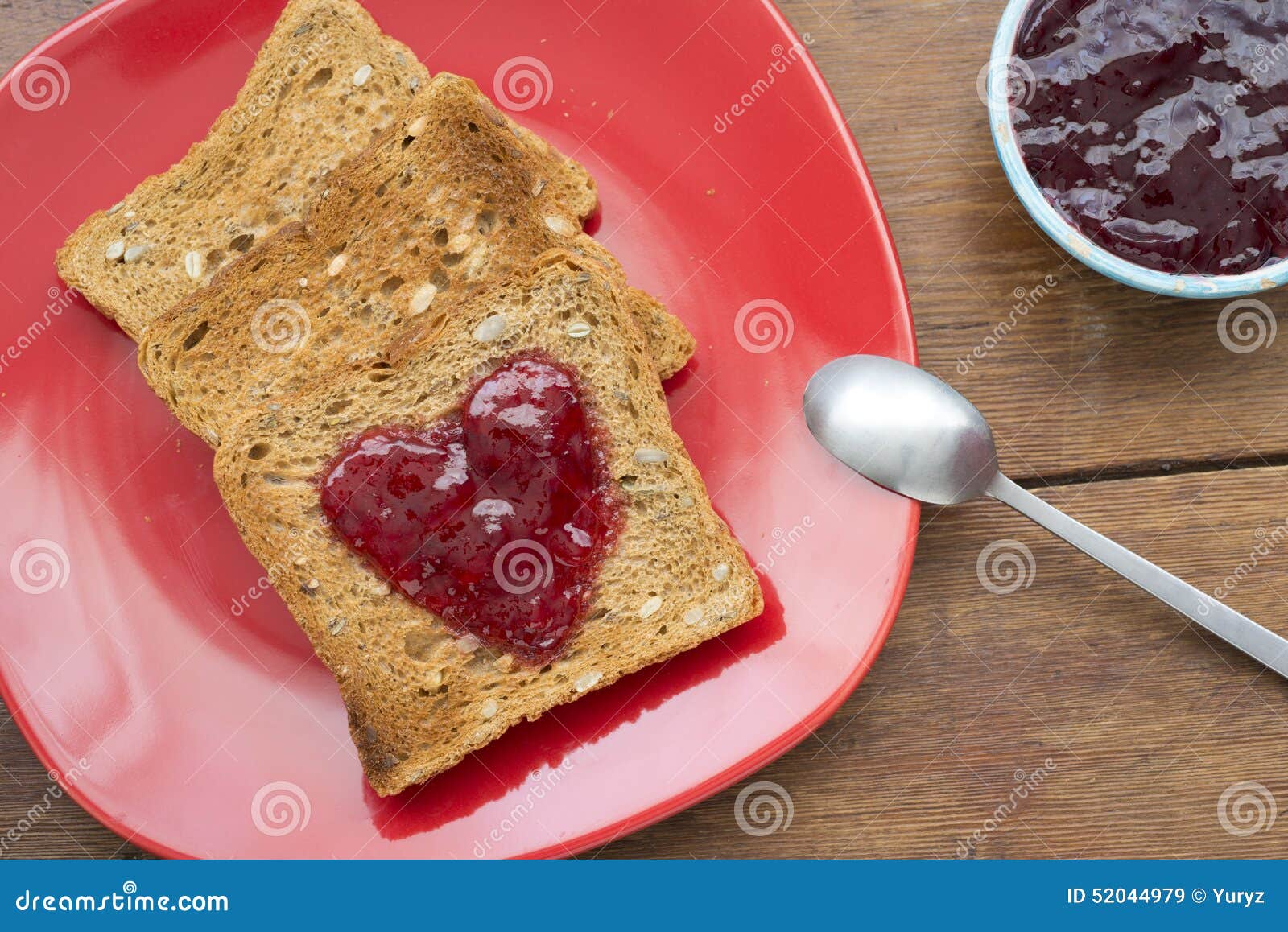 Jam toasts on plate stock image. Image of fried, plate - 52044979