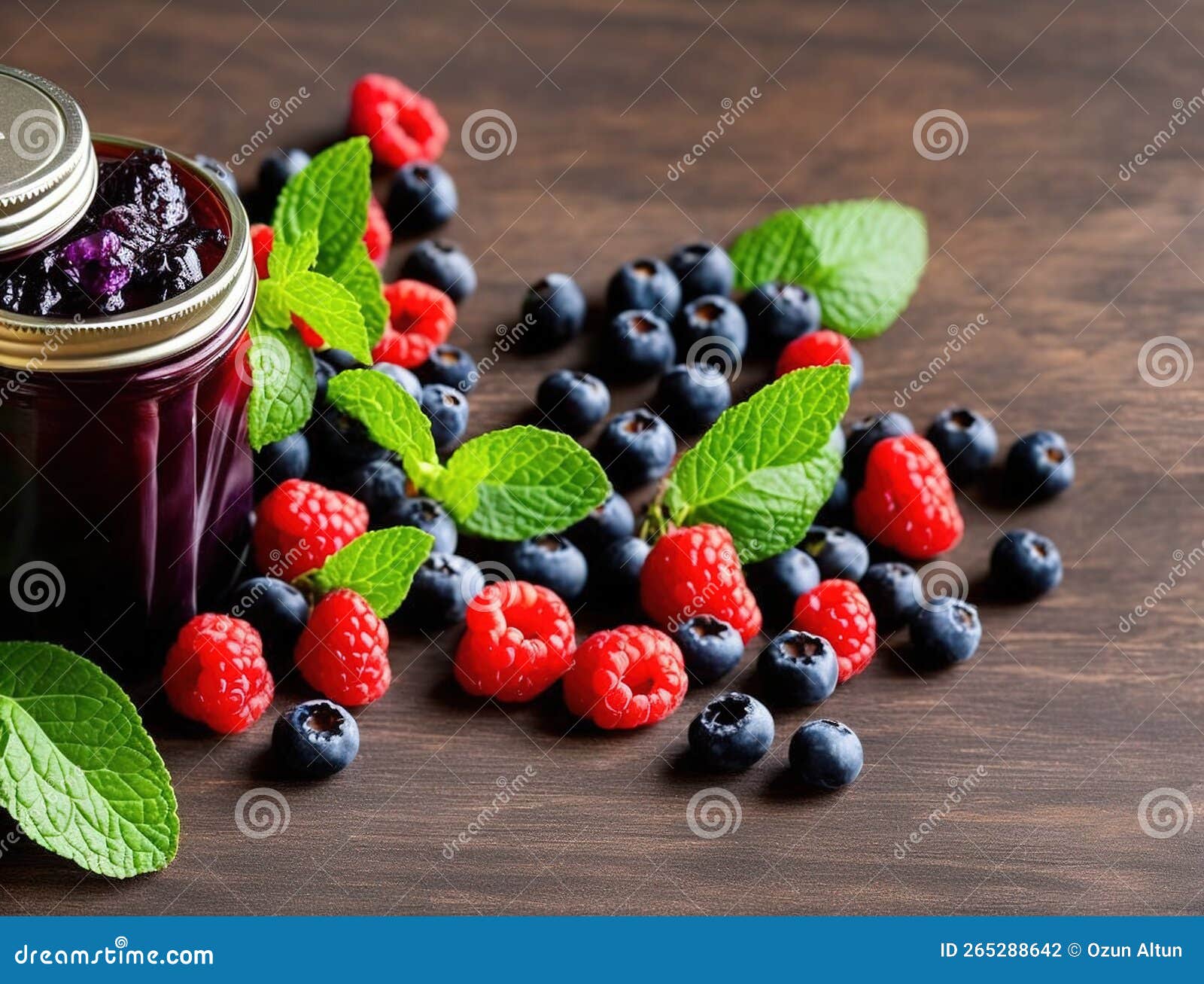 Jar of Jam with Wild Berries Stock Photo - Image of preserved ...