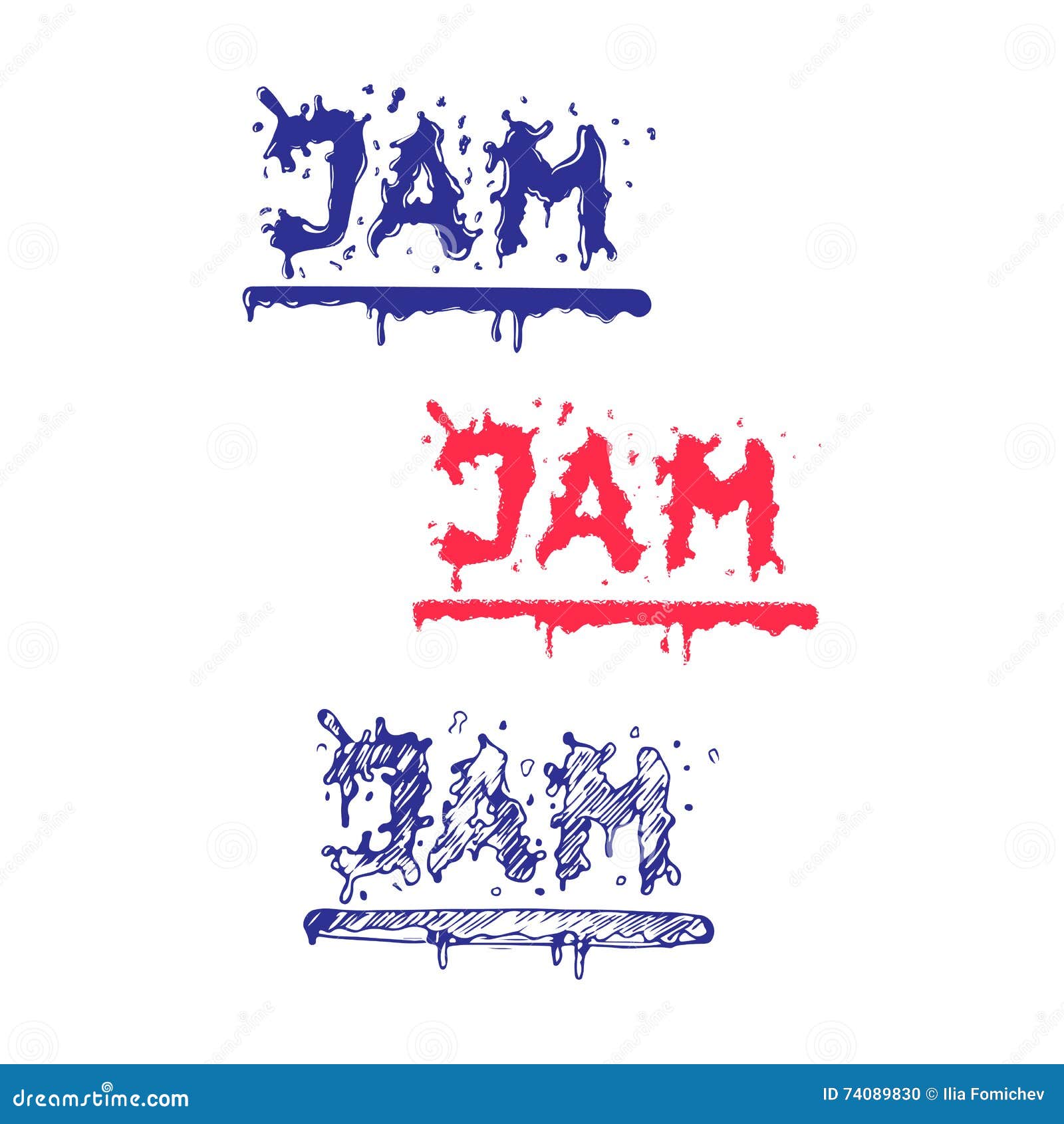 Jam Word Flowing Outside. Liquid Logo Element Stock Vector ...