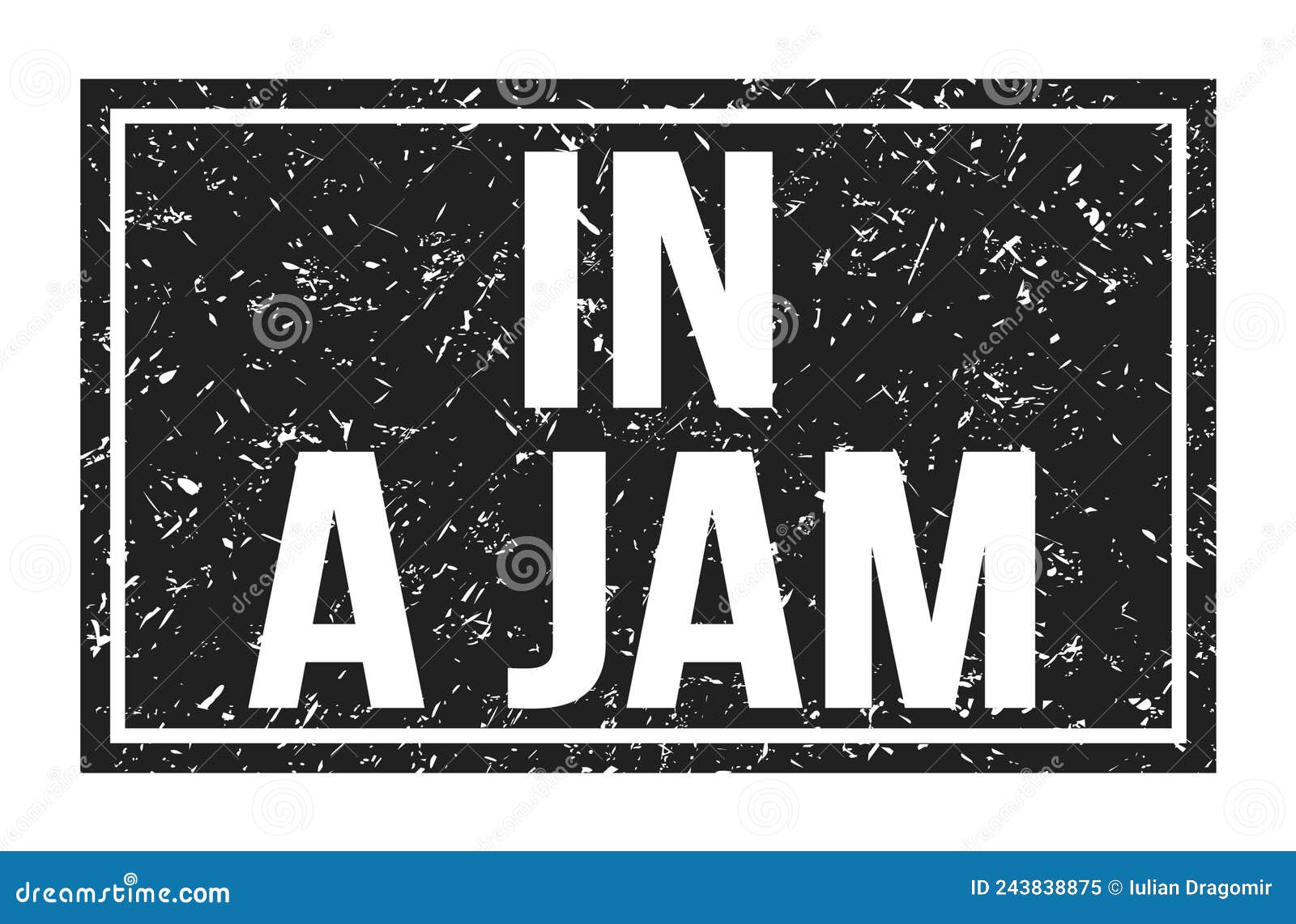 In a JAM, Words on Black Rectangle Stamp Sign Stock Illustration ...