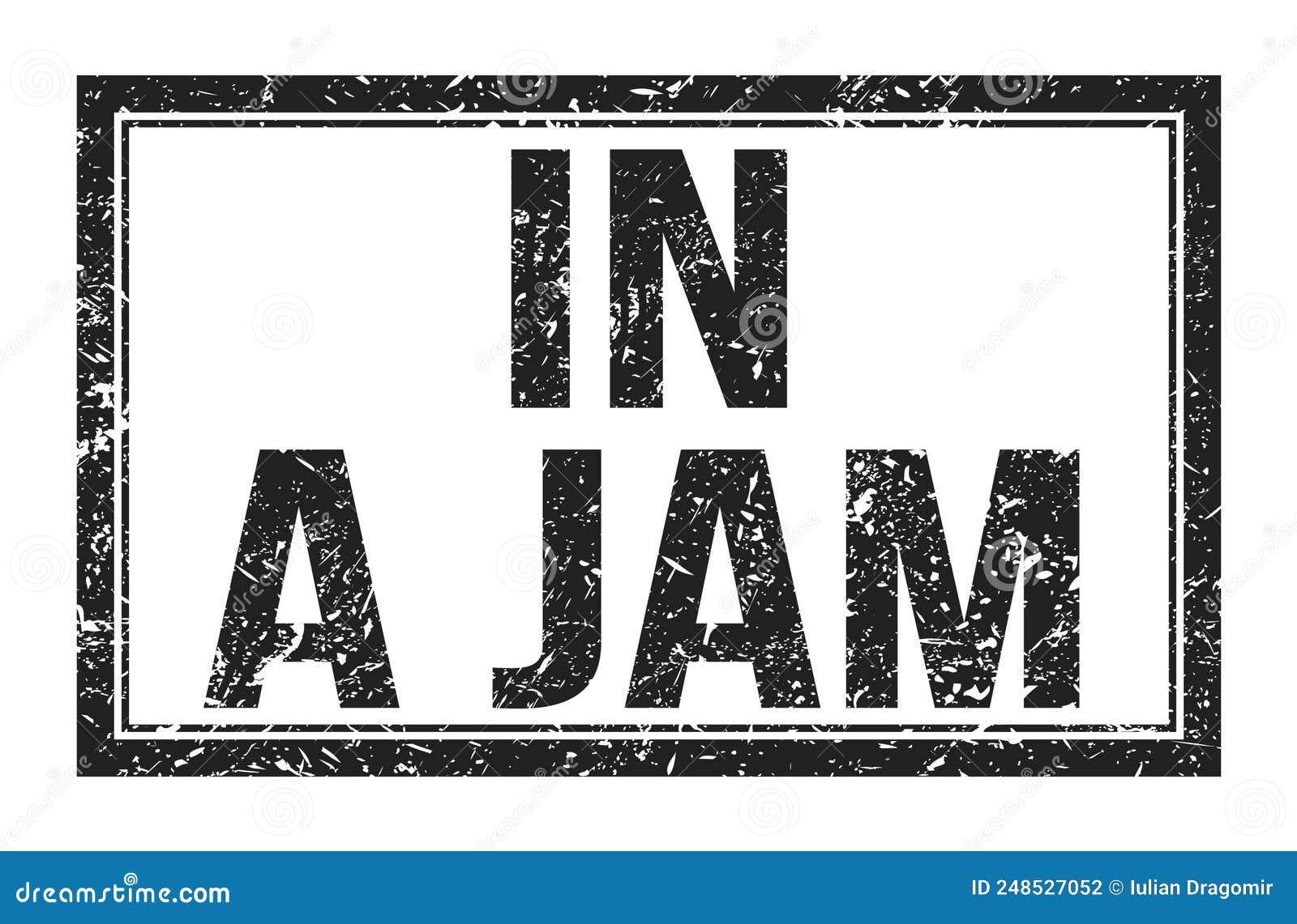 In a JAM, Words on Black Rectangle Stamp Sign Stock Illustration ...
