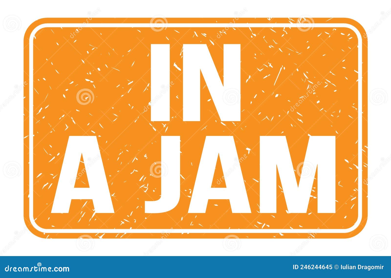 In a JAM, Words on Orange Rectangle Stamp Sign Stock Illustration ...