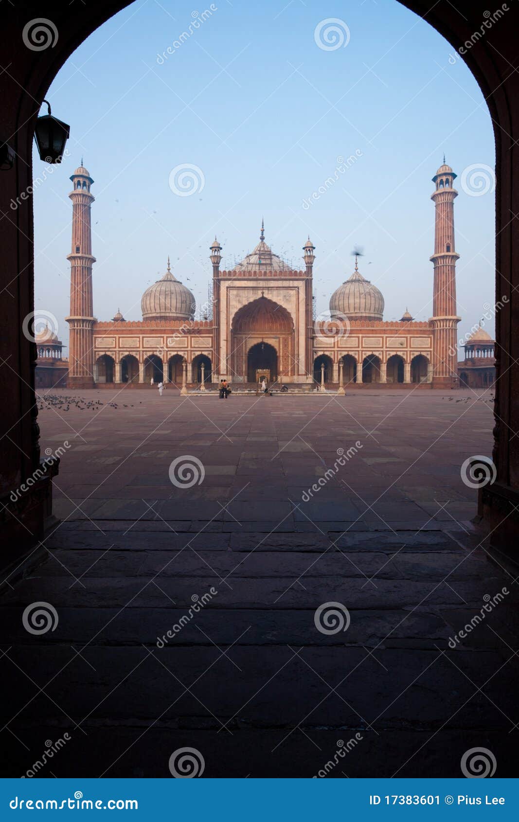 Jama Masjid Delhi Mosque Arch Frame Stock Image - Image of blue ...