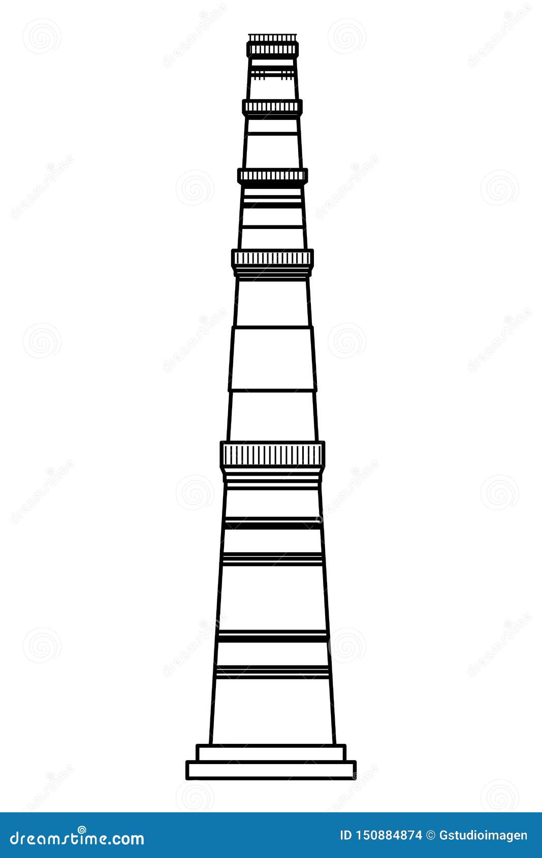 Jama Masjid Famous Building Icon Stock Illustration Illustration Of Famous Holy 150884874