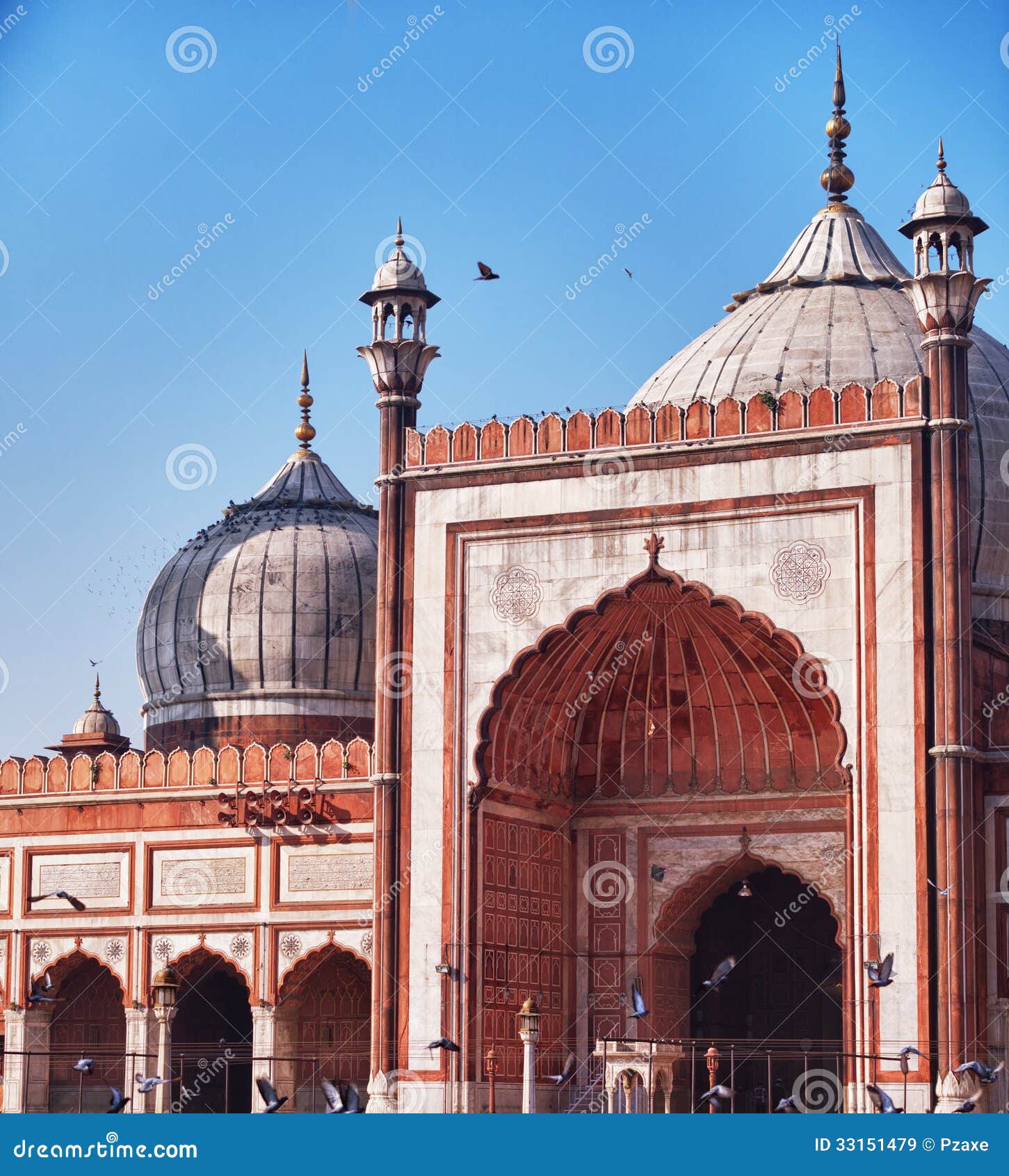 Jama Masjid-moskee Grootst in India Stock Afbeelding - Image of plaats ...