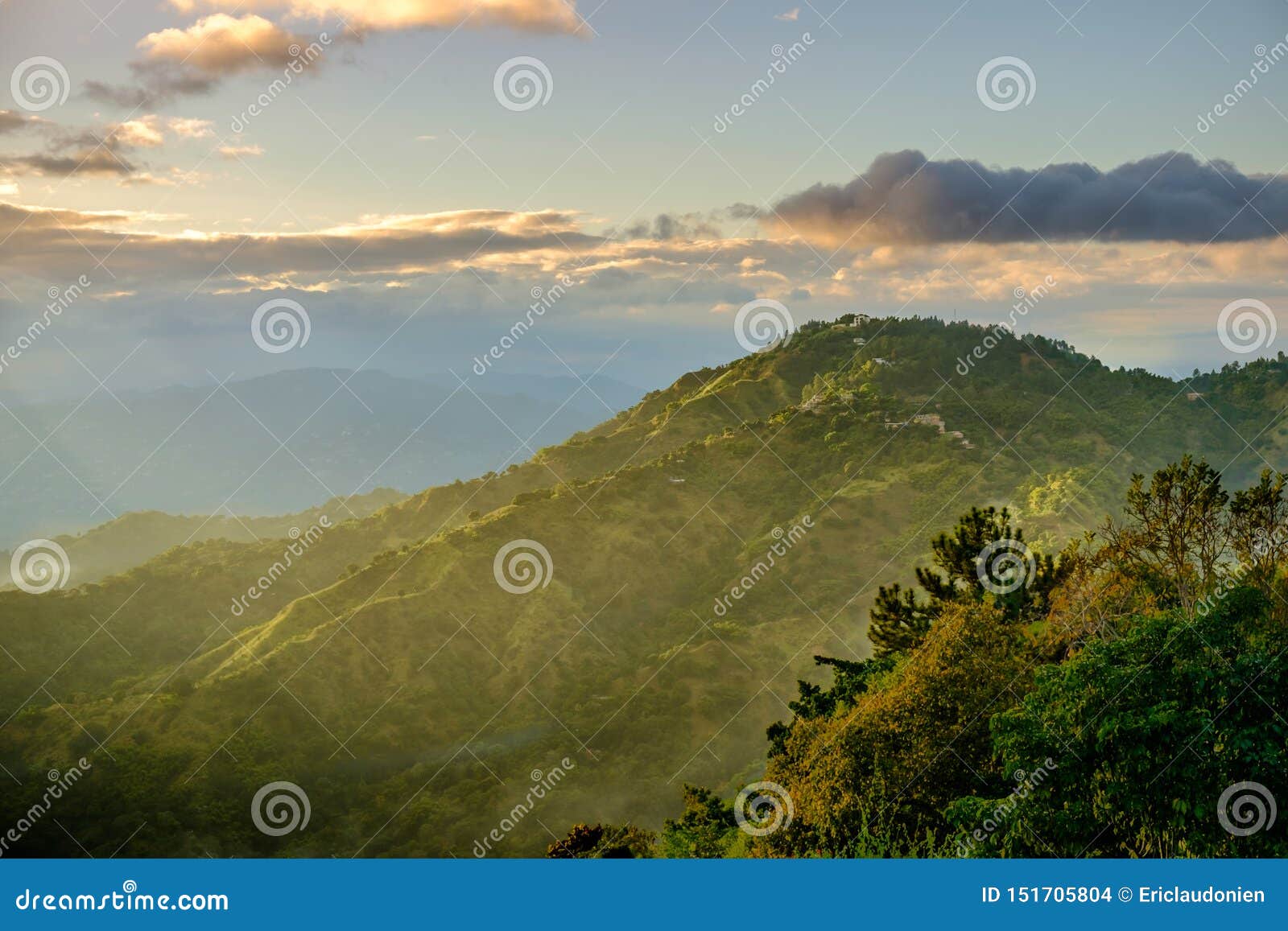 Jamaica-the Blue Mountain Sunset 5 Stock Photo - Image of clouds, rural ...