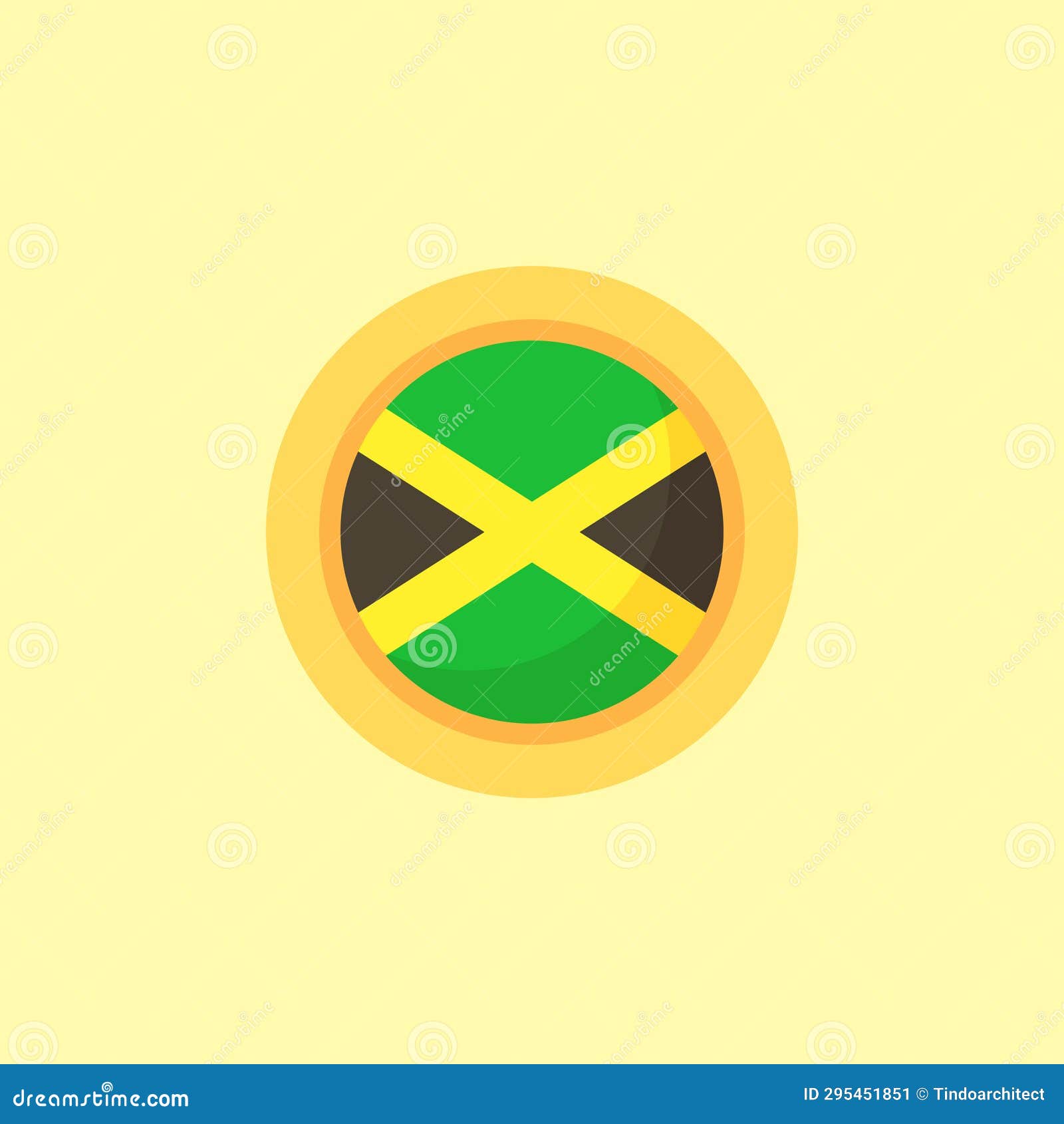 Jamaica - Circular Flag stock vector. Illustration of isolated - 295451851