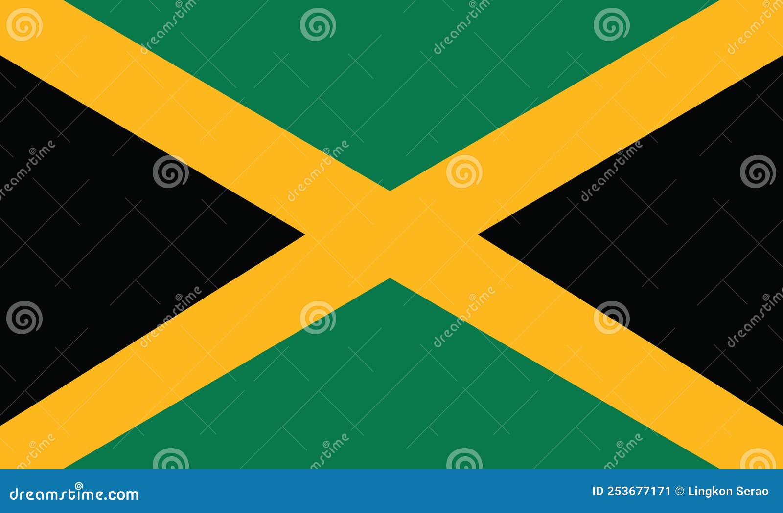 Vector Illustration of the Official Flag of Jamaica. the Jamaican ...