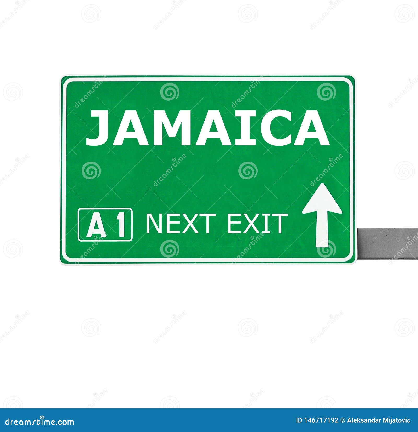 JAMAICA Road Sign Isolated on White Stock Photo - Image of metal ...