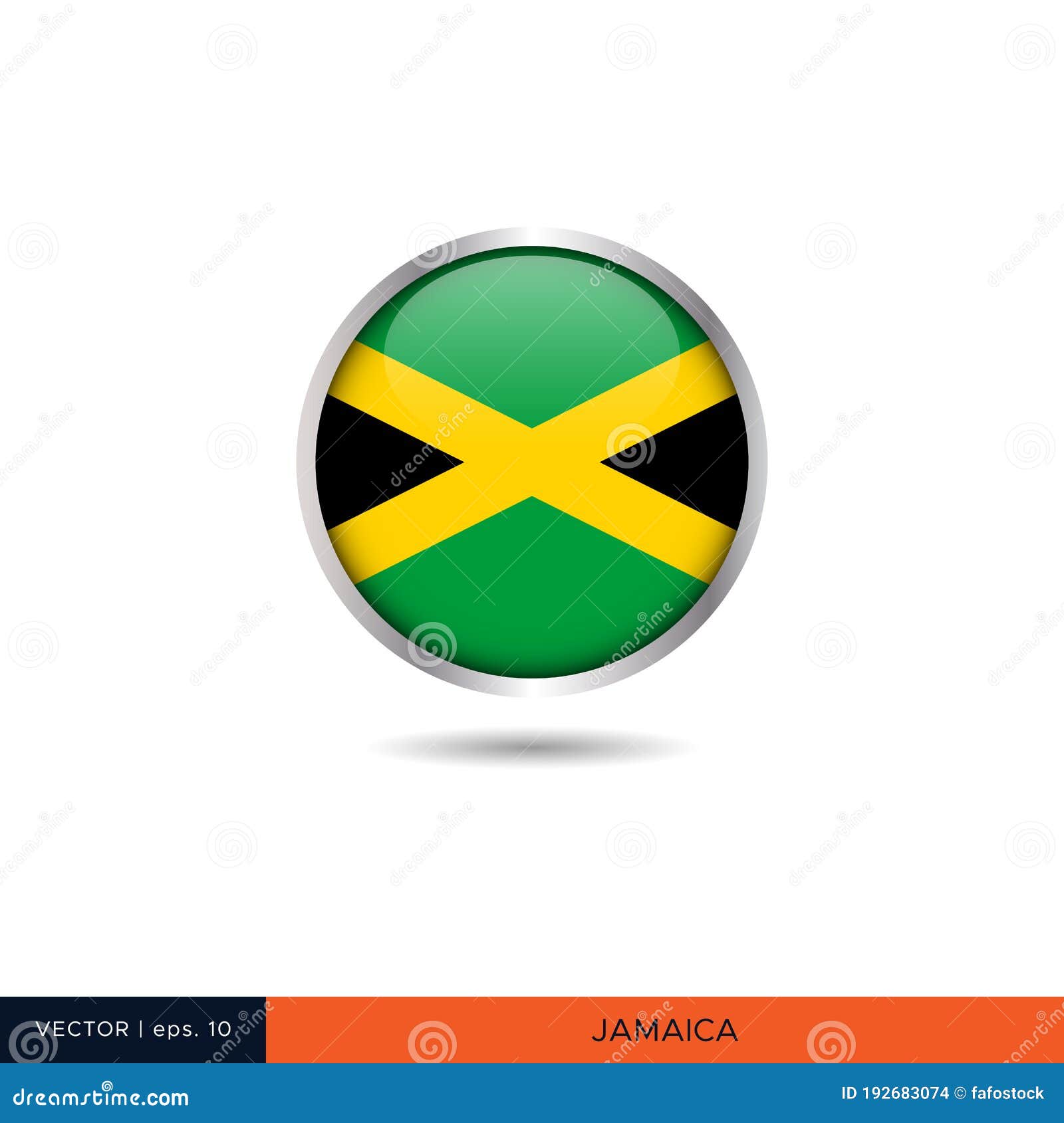 Jamaica Round Flag Seamless Pattern. Jamaican Background. Vector Circle ...