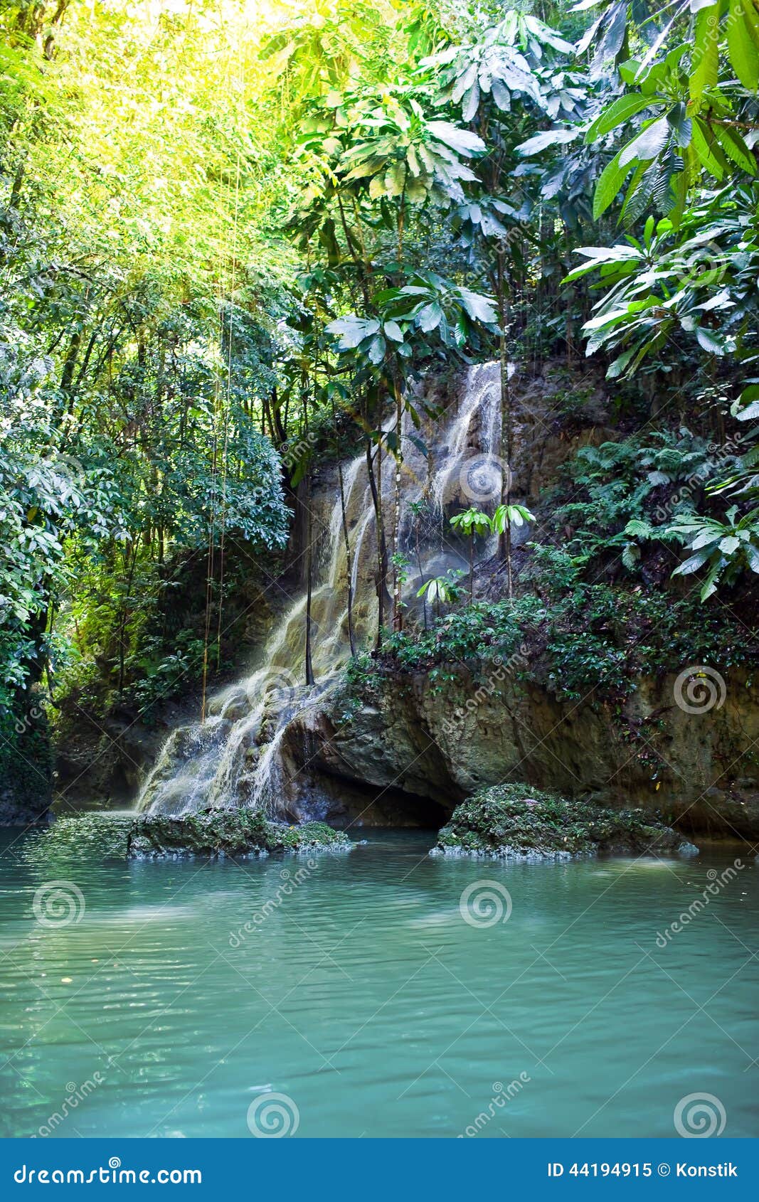 Jamaica. Small Waterfalls in the Jungle Stock Image - Image of cascade ...