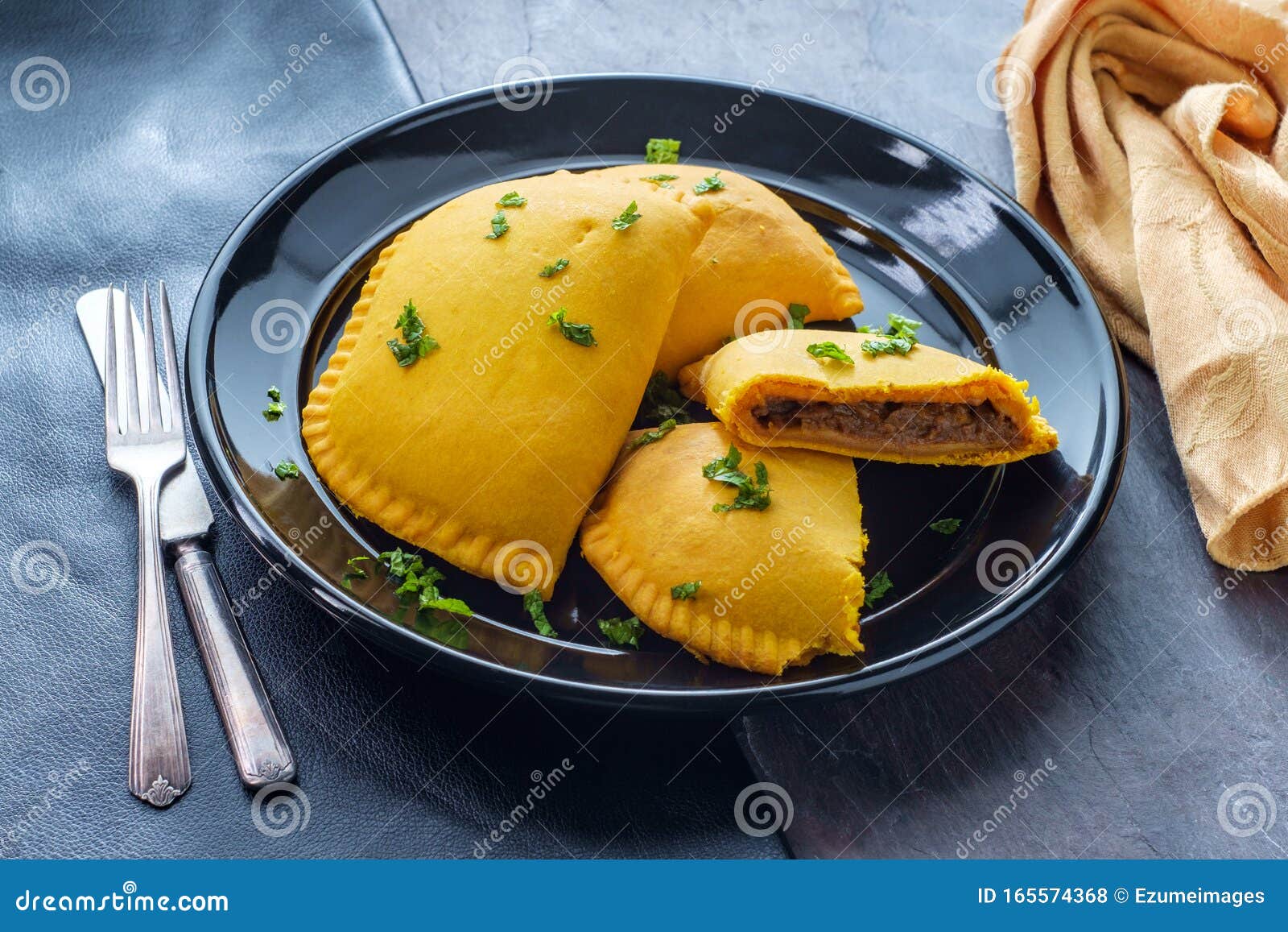 Jamaican Beef Turnover stock photo. Image of chicken - 165574368