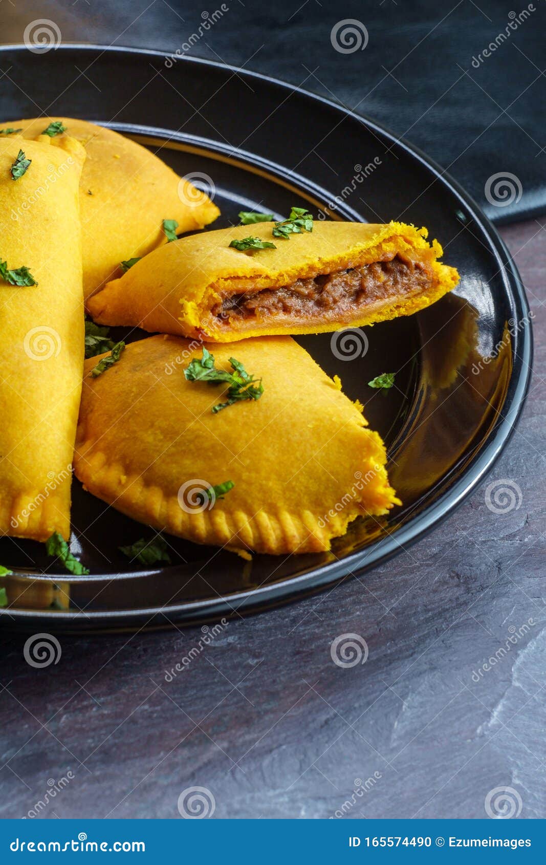 Jamaican Beef Turnover stock photo. Image of pasty, corn - 165574490