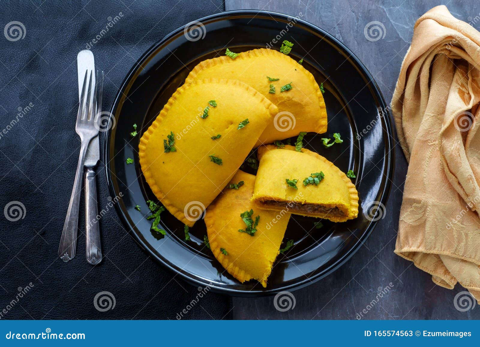 Jamaican Beef Turnover stock image. Image of mint, carribbean - 165574563