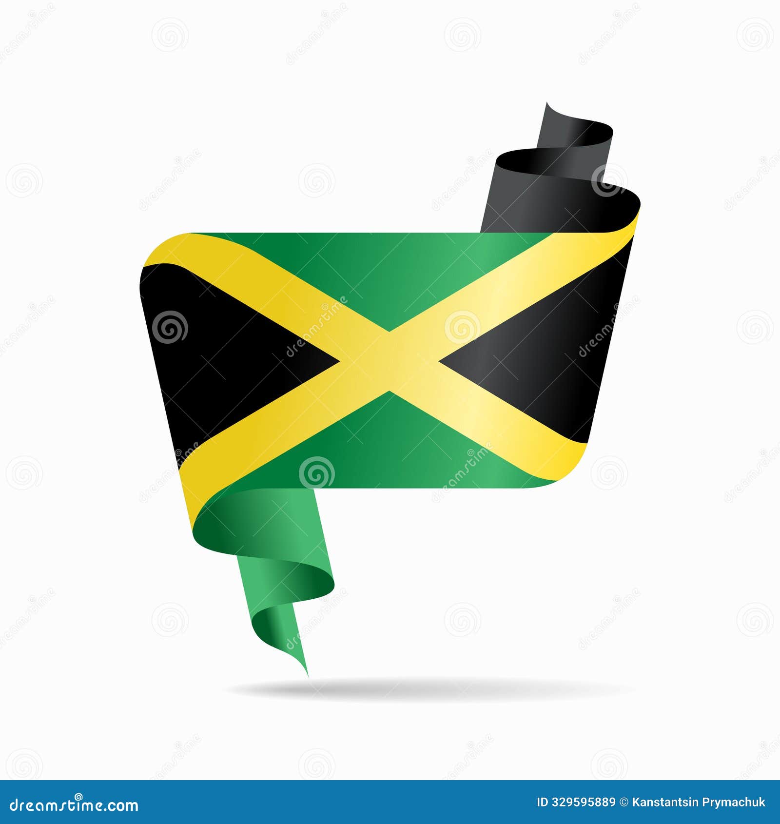 Jamaican Flag Wavy Ribbon Background. Vector Illustration. Stock Vector ...