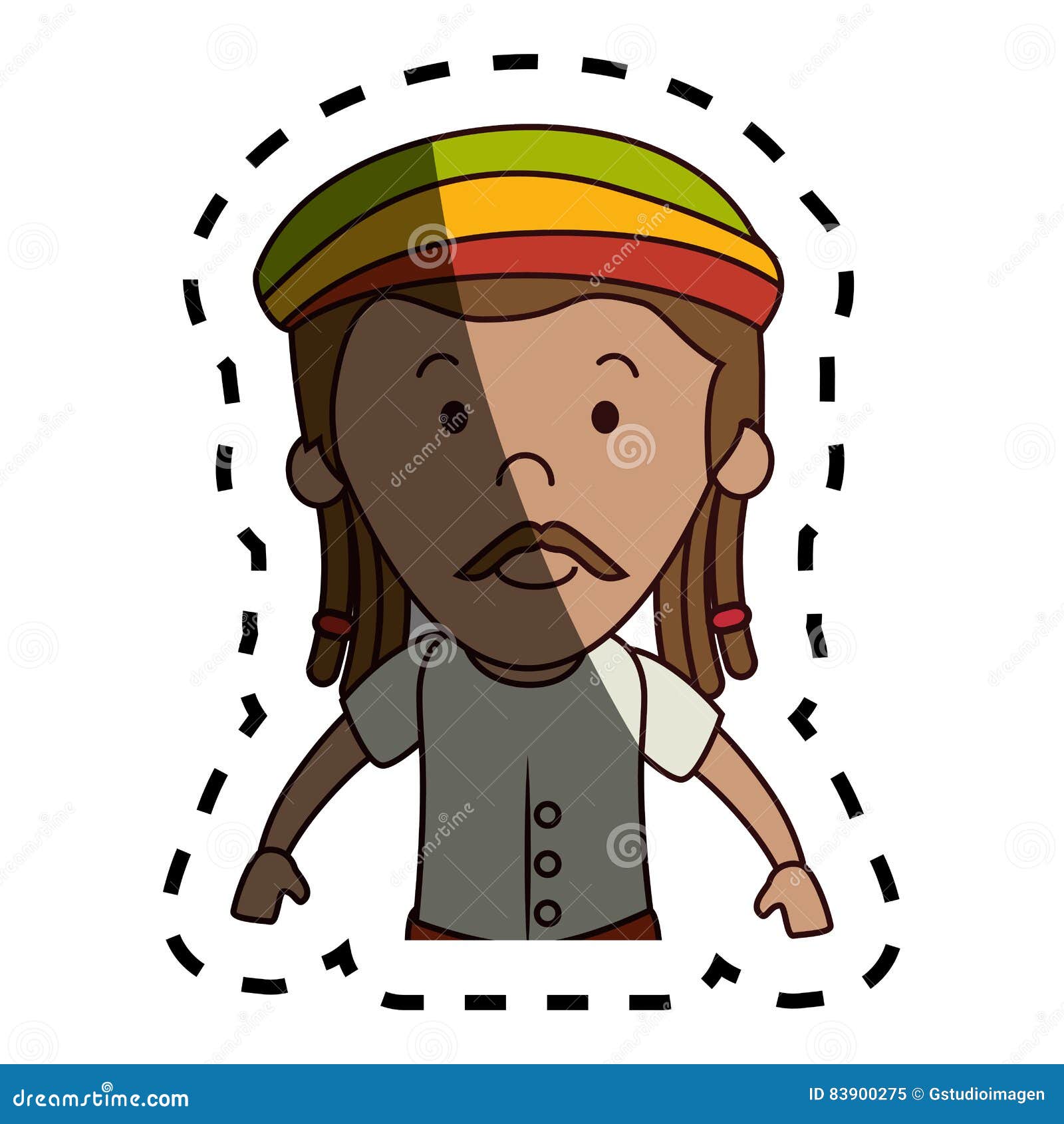 Jamaican Man Character Icon Royalty-Free Cartoon | CartoonDealer.com ...