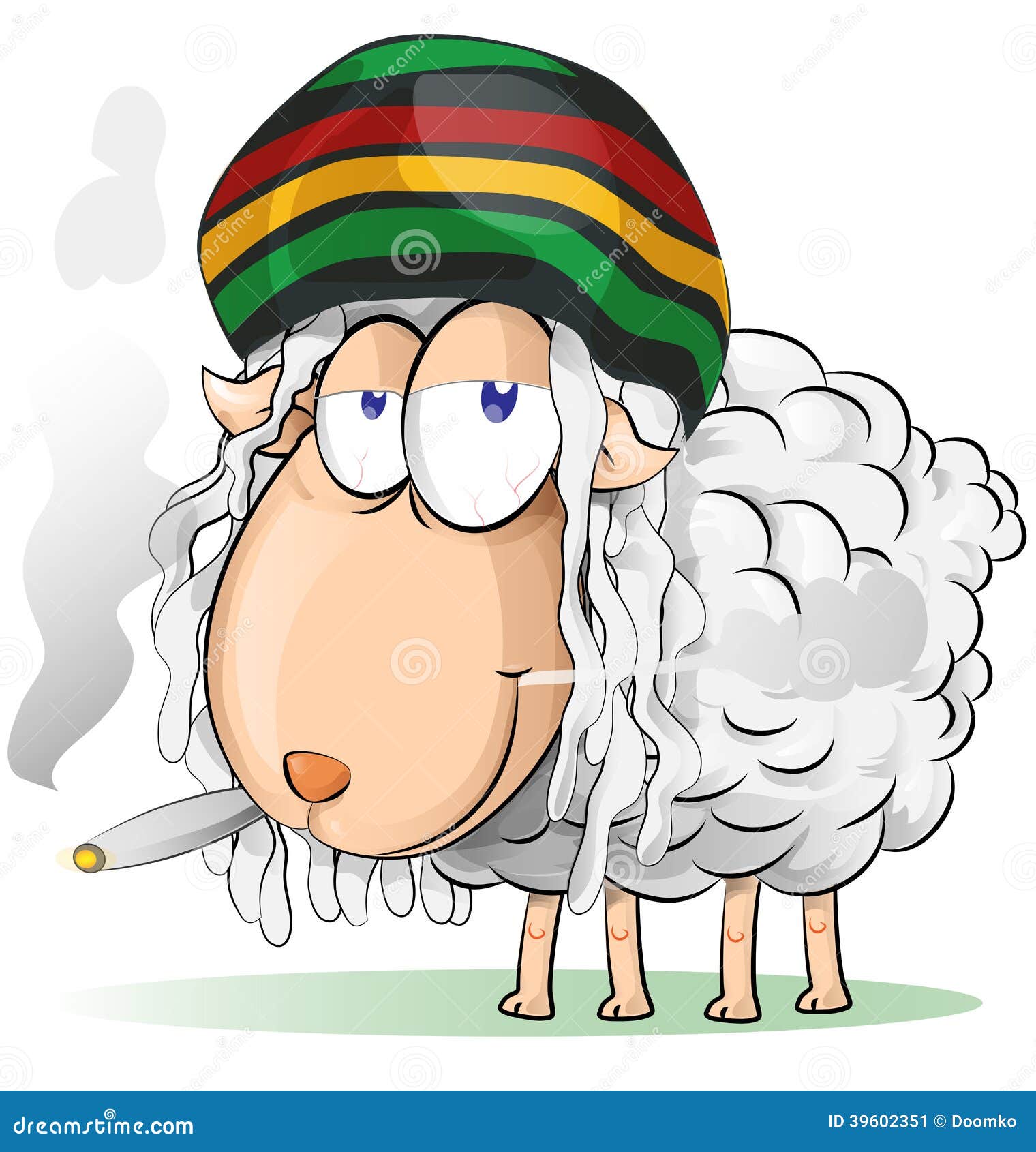 Cartoon Jamaican Rasta Skulls With Dreadlocks Vector Illustration ...