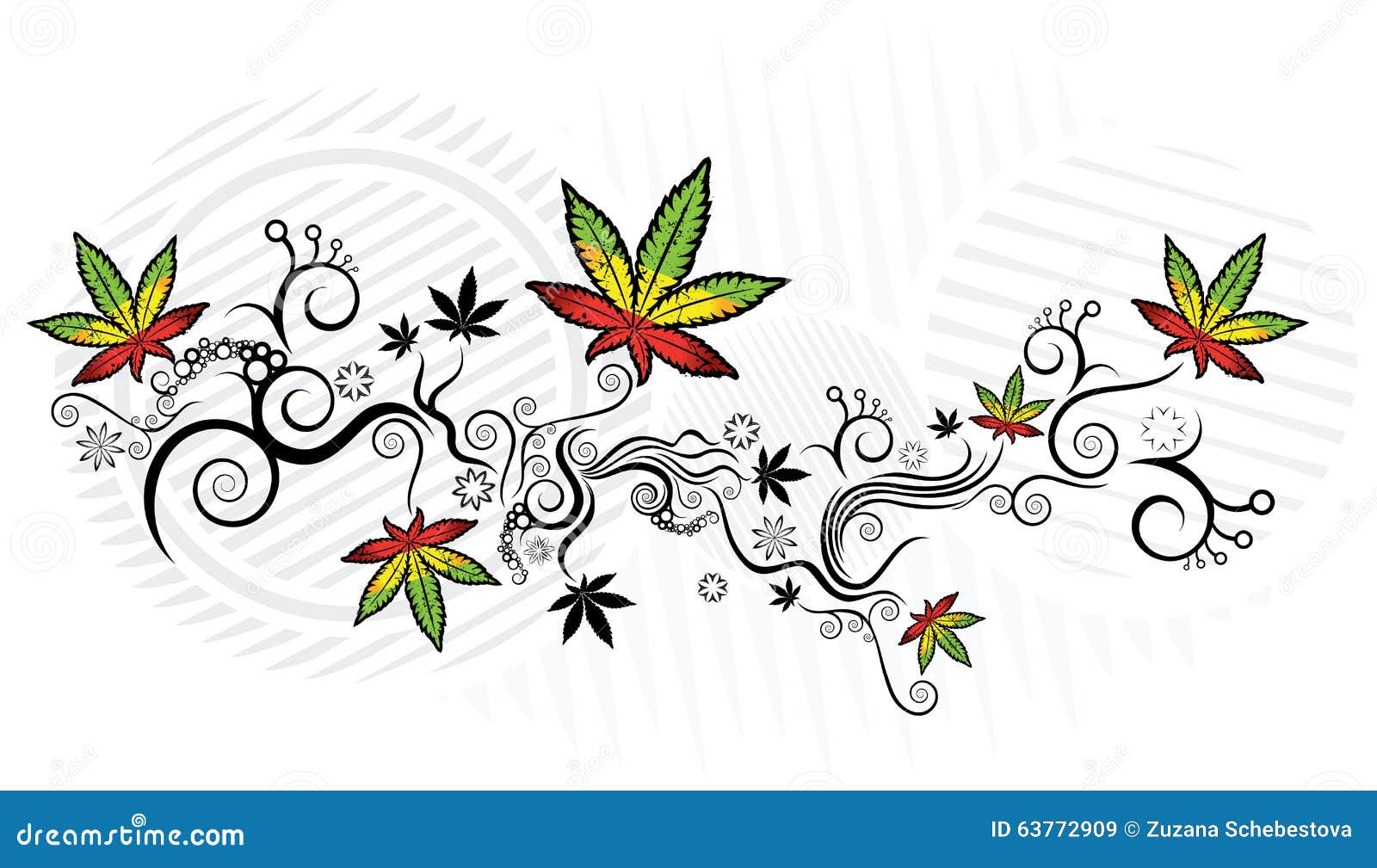 Jamaican Style Marijuana Leaf Texture Background Illustration Stock ...