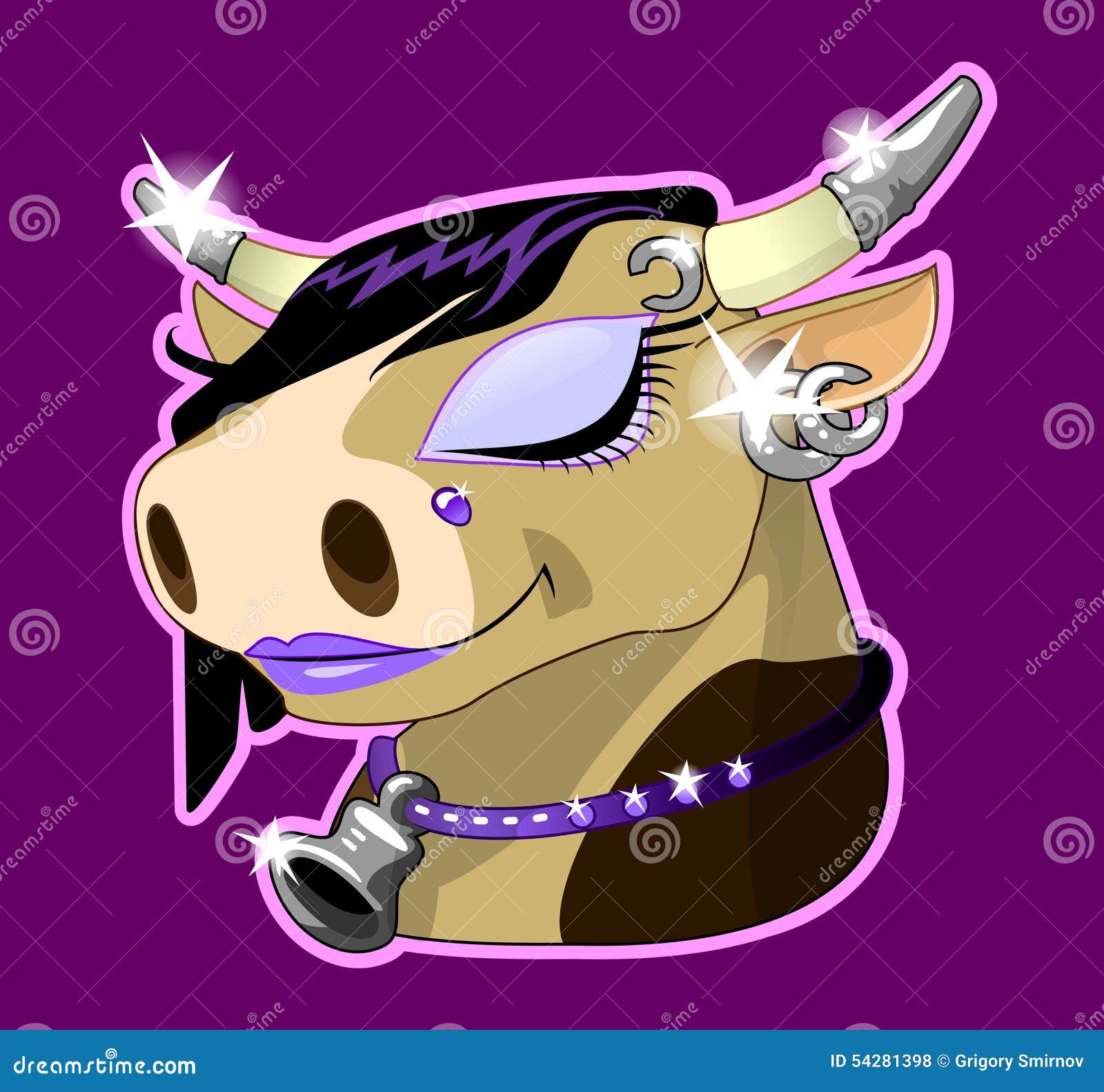 Glamorous Cow Stock Illustrations – 4 Glamorous Cow Stock Illustrations ...