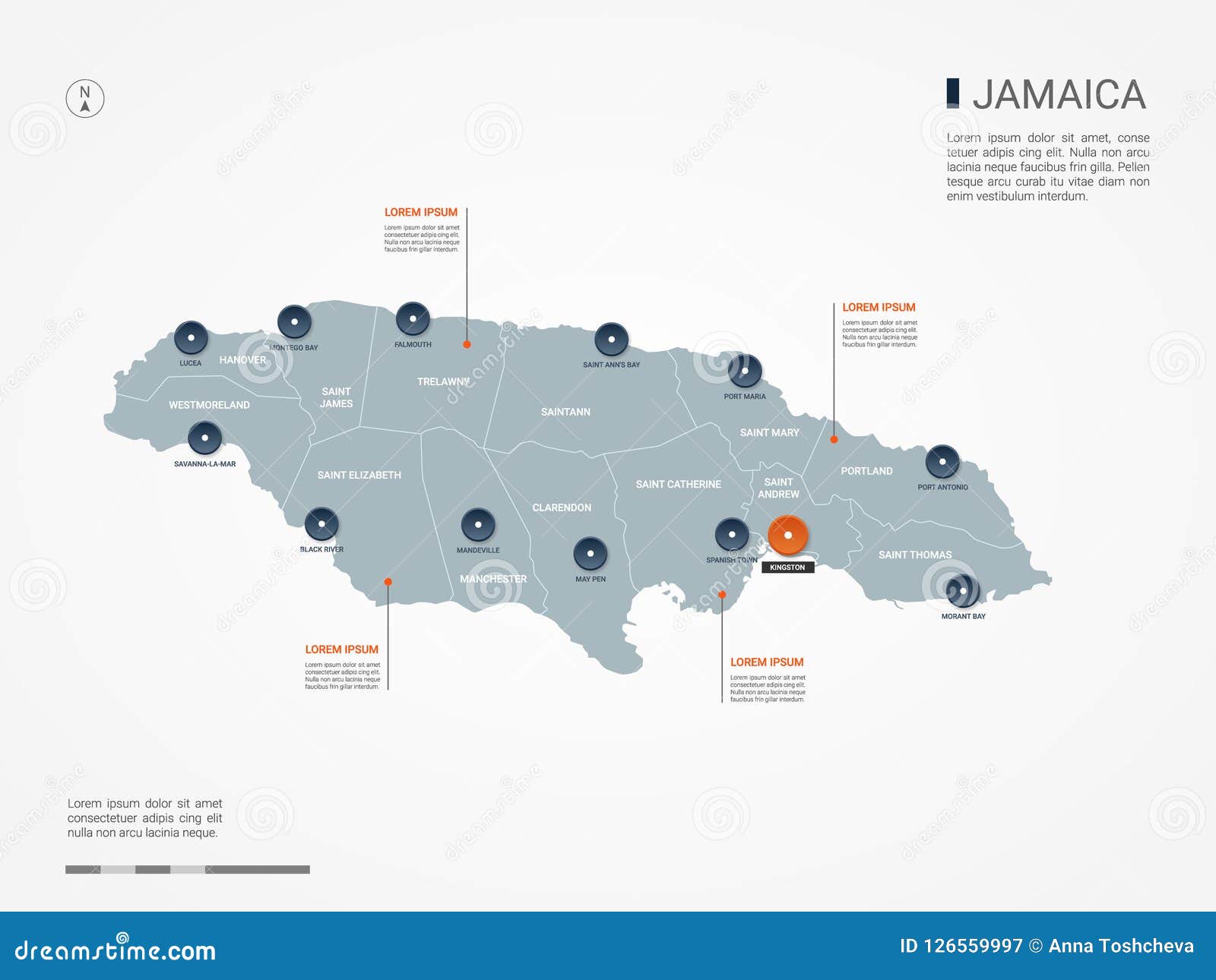 Jamajka Mapy Wektoru Infographic Ilustracja Ilustracja Wektor ...