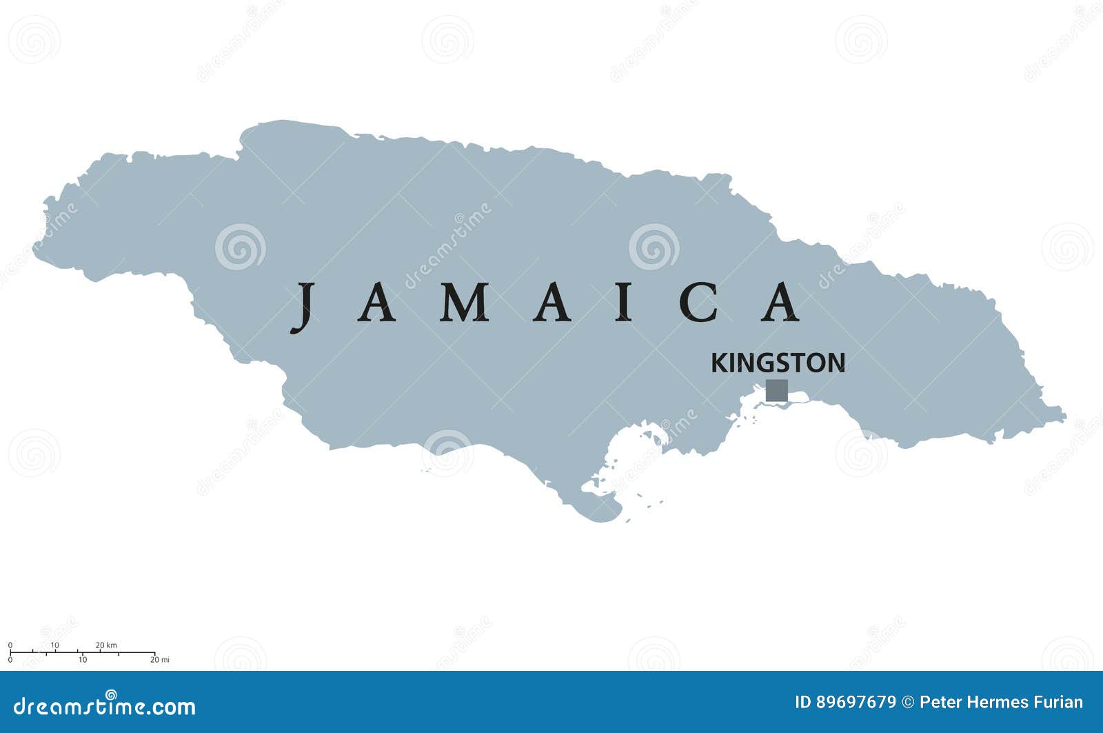 Jamajka polityczna mapa ilustracja wektor. Ilustracja złożonej z ...