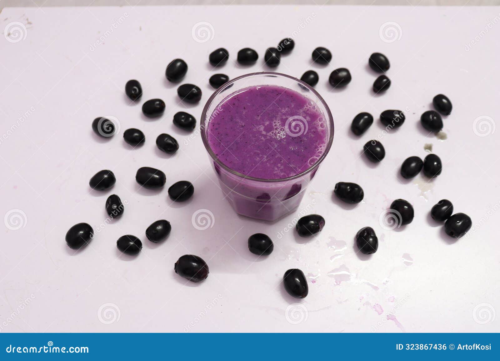 Jambolan Plum or Java Plum Juice Isolated on White Background Stock ...