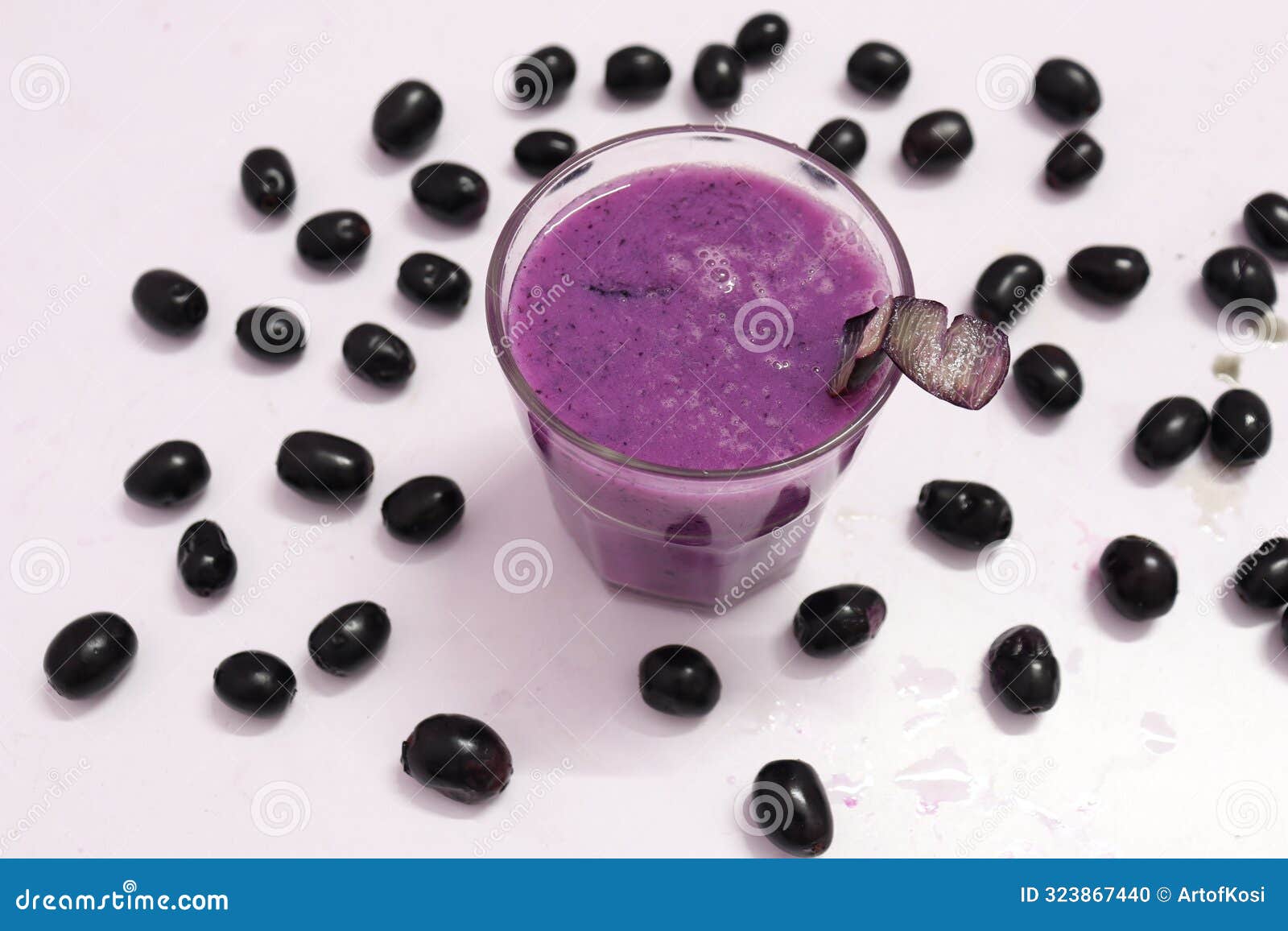 Jambolan Plum or Java Plum Juice Isolated on White Background Stock ...