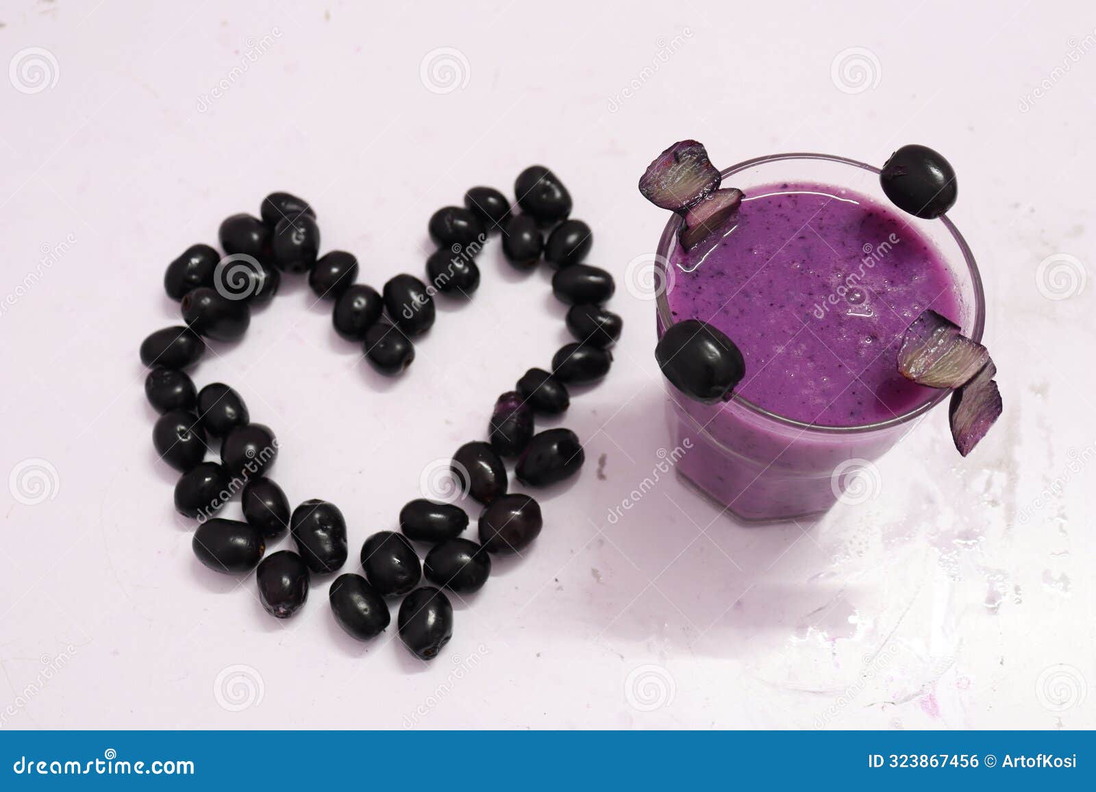 Jambolan Plum or Java Plum Juice Isolated on White Background Stock ...