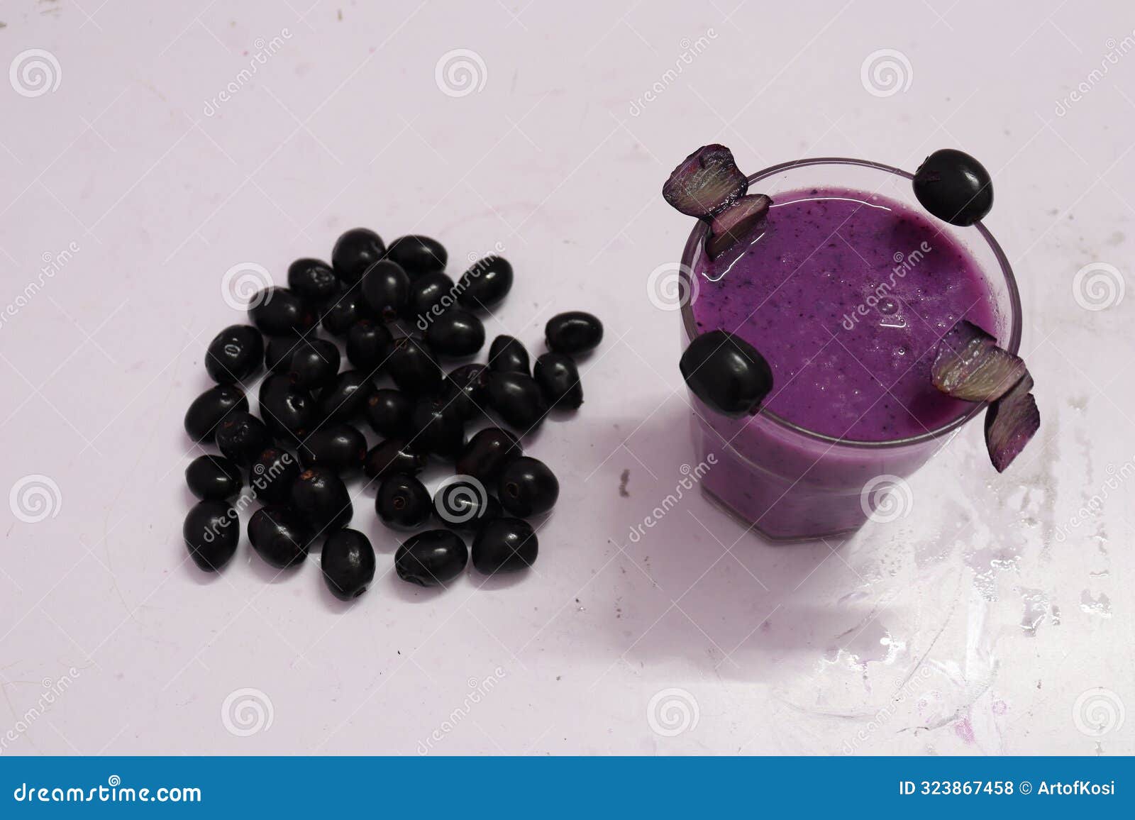 Jambolan Plum or Java Plum Juice Isolated on White Background Stock ...