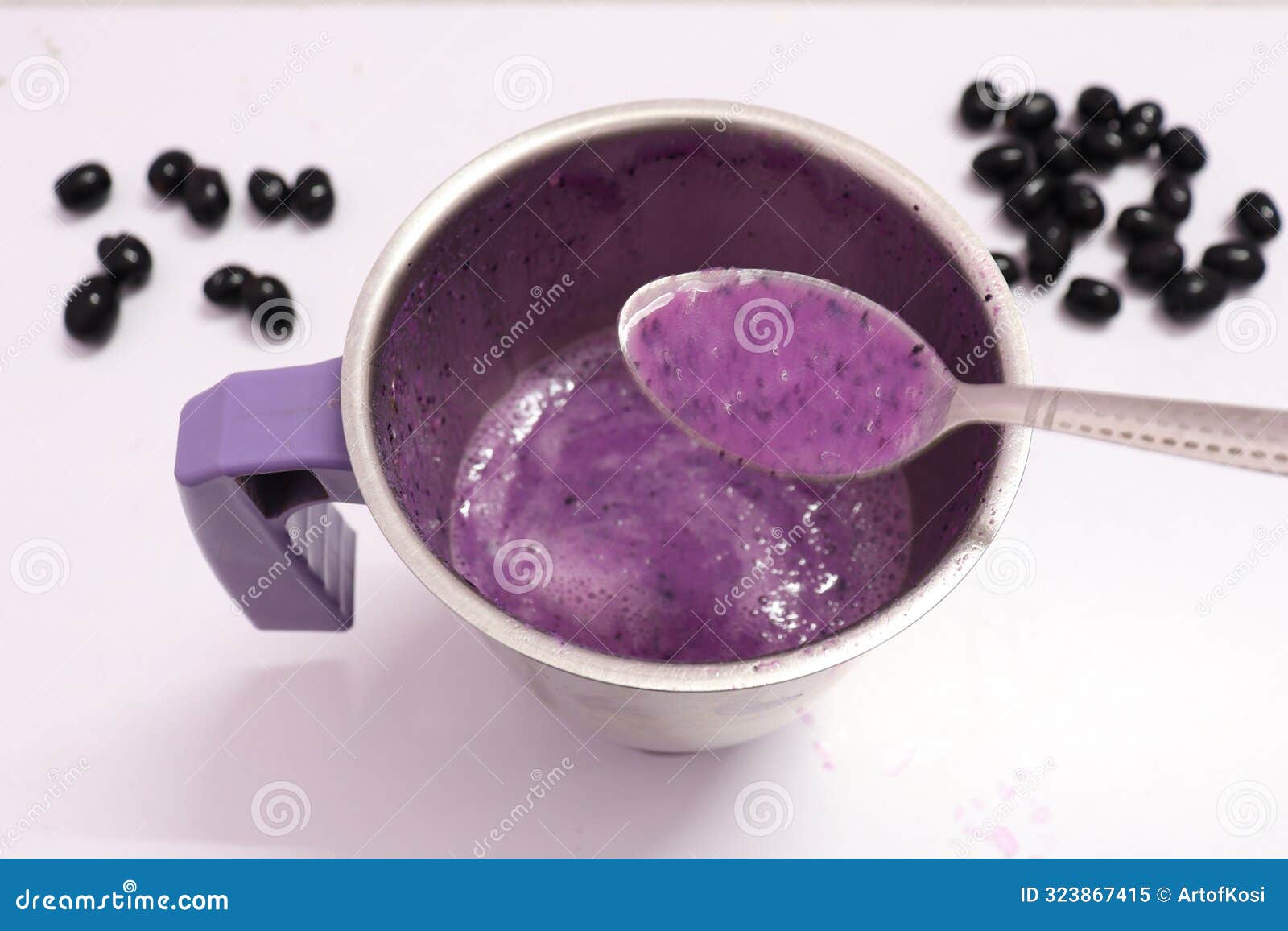 Jambolan Plum or Java Plum Juice Isolated on White Background Stock ...