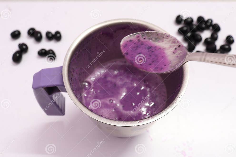 Jambolan Plum or Java Plum Juice Isolated on White Background Stock ...