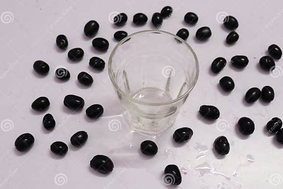 Jambolan Plum or Java Plum Juice Isolated on White Background Stock ...