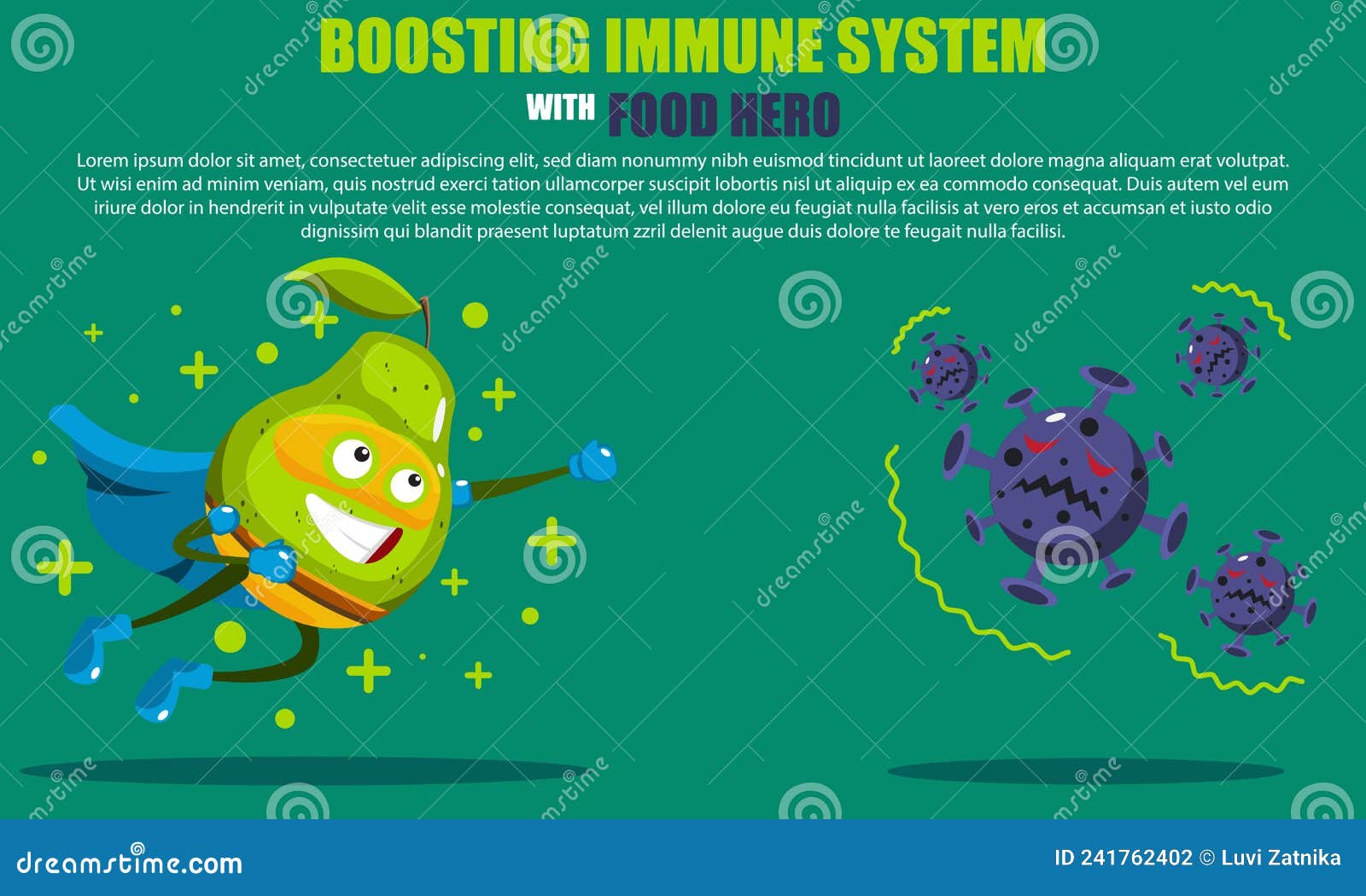 Boosting Immune System with Food Stock Vector - Illustration of booster ...