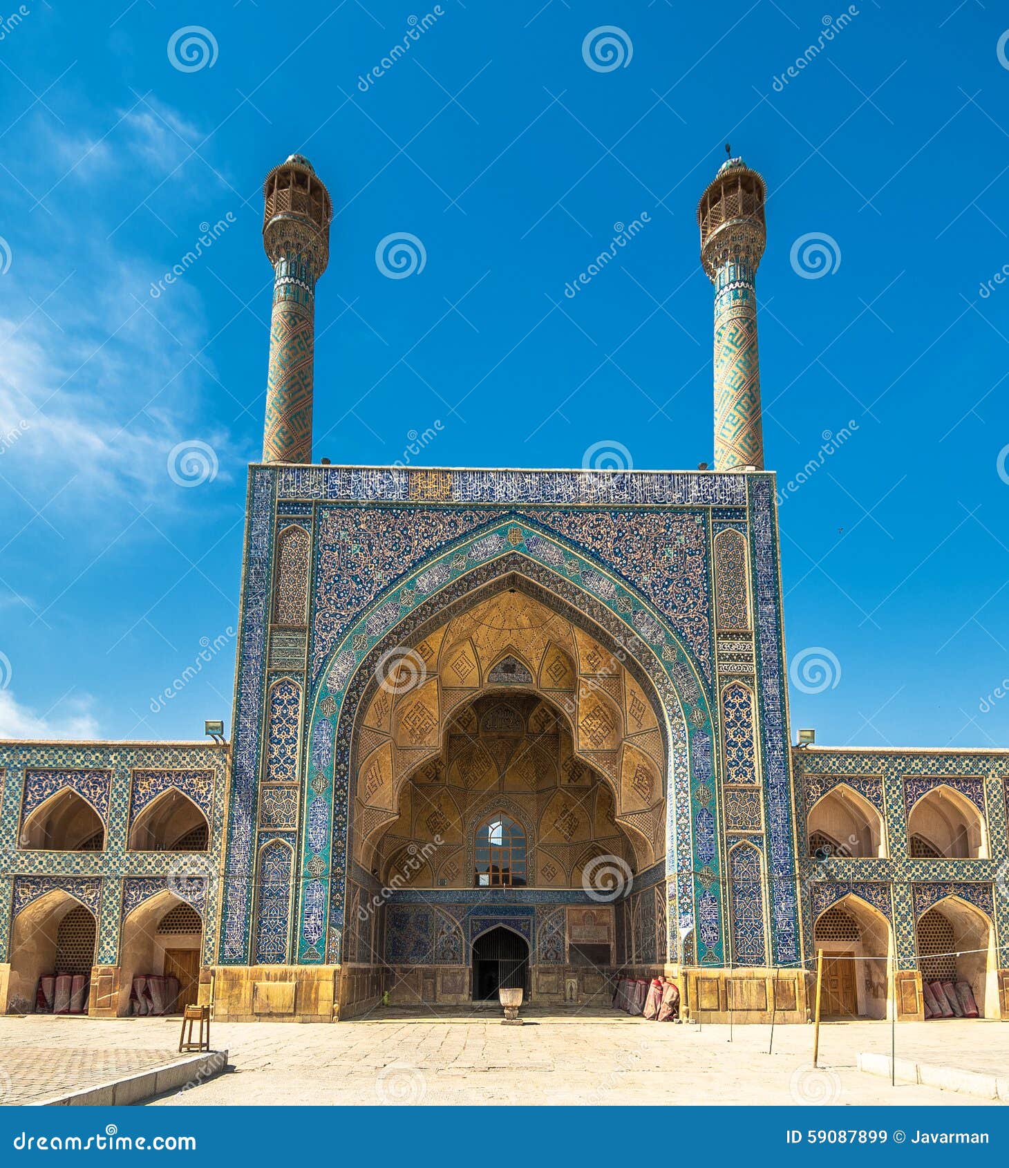Jameh Oder Freitag-Moschee Von Isfahan, Der Iran Stockbild - Bild von ...