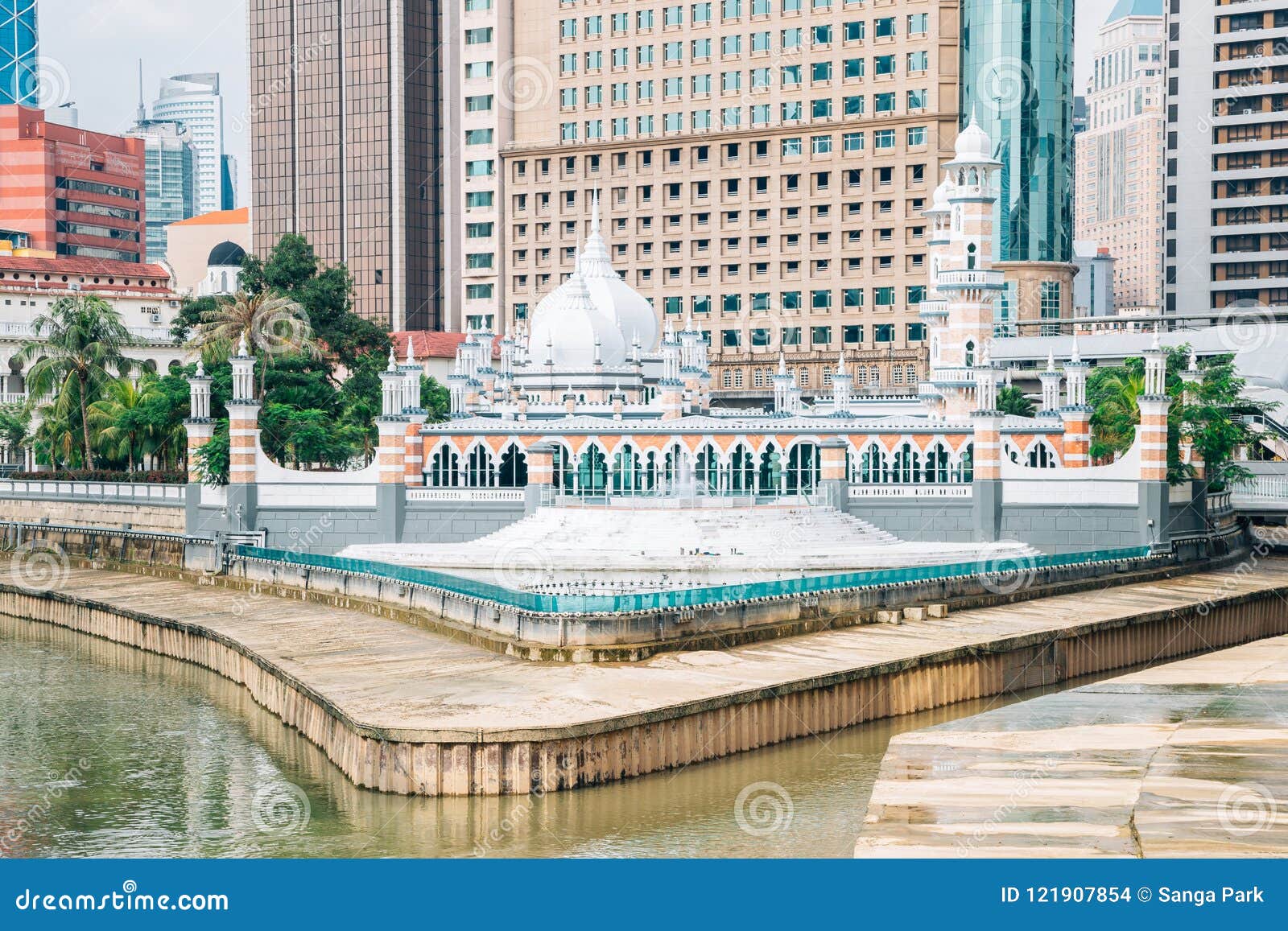 Jamek Mosque of Kuala Lumpur in Malaysia Stock Photo - Image of jamek ...