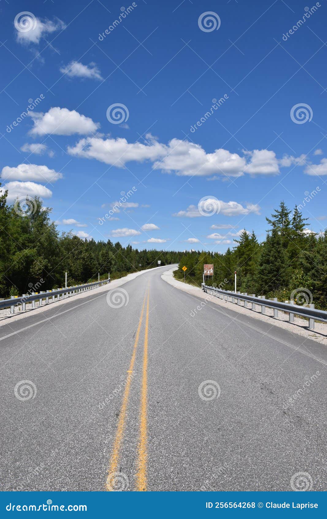 The James Bay Road Under a Blue Sky Stock Photo - Image of freeway ...