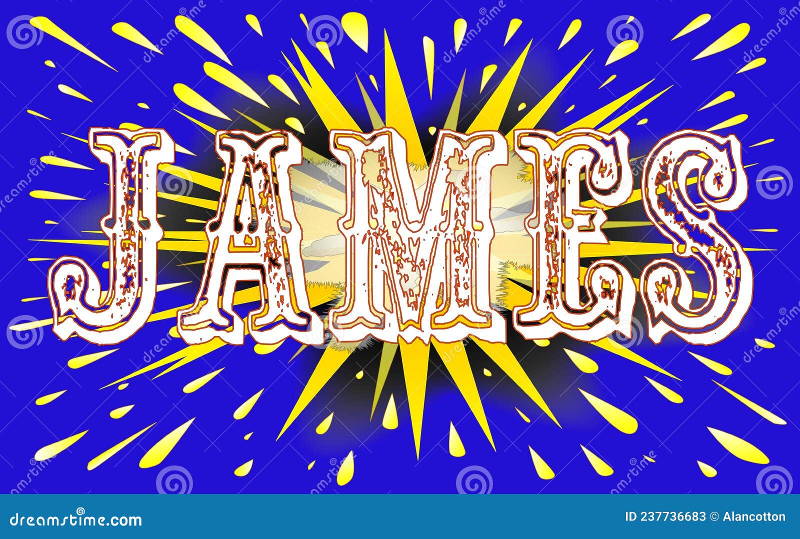 James Name Lettering Tinsels Vector Illustration | CartoonDealer.com ...