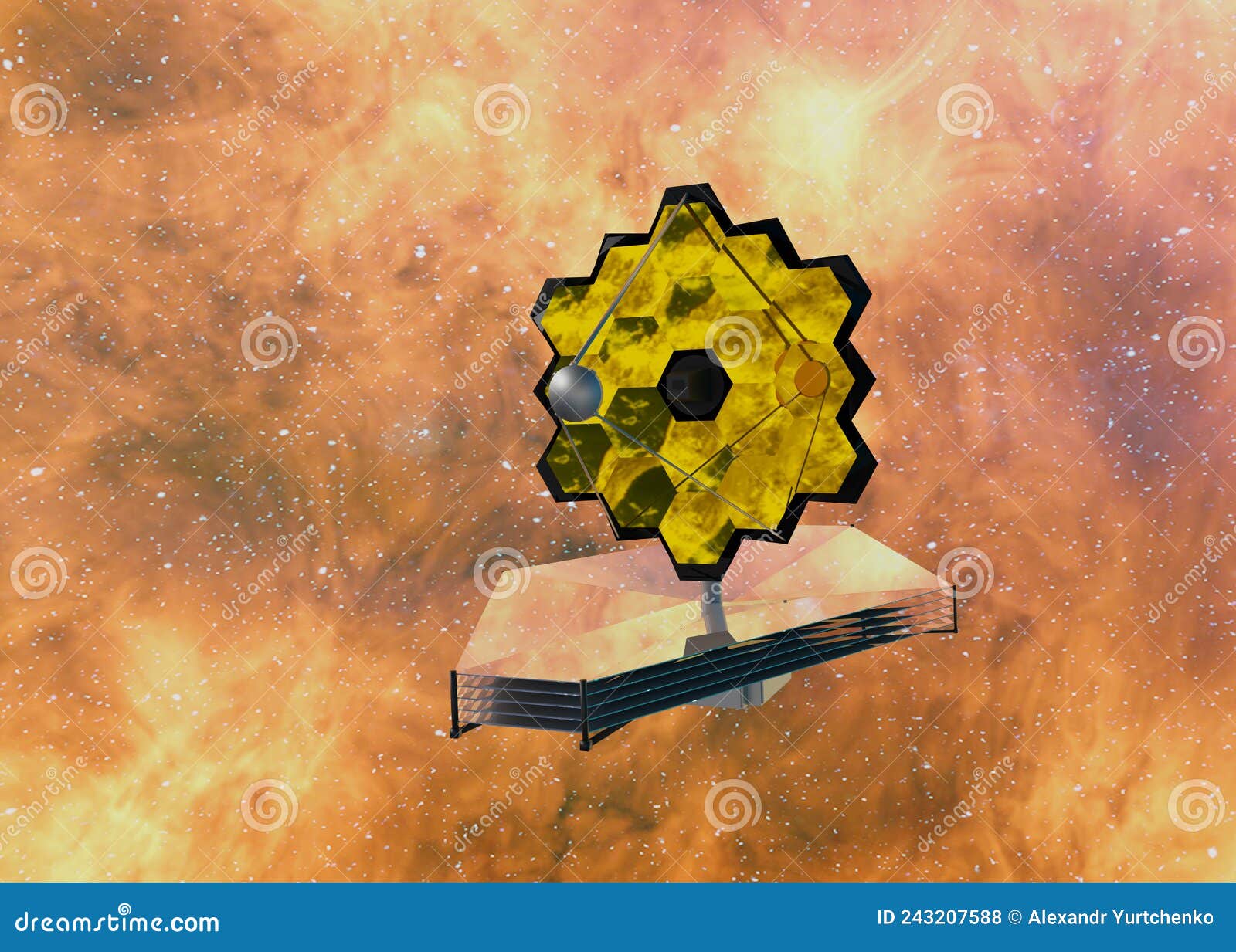 James Webb Telescope in Outer Space Stock Illustration - Illustration ...