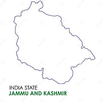 Jammu and Kashmir Map of Indian State. Jammu and Kashmir Map Vector ...
