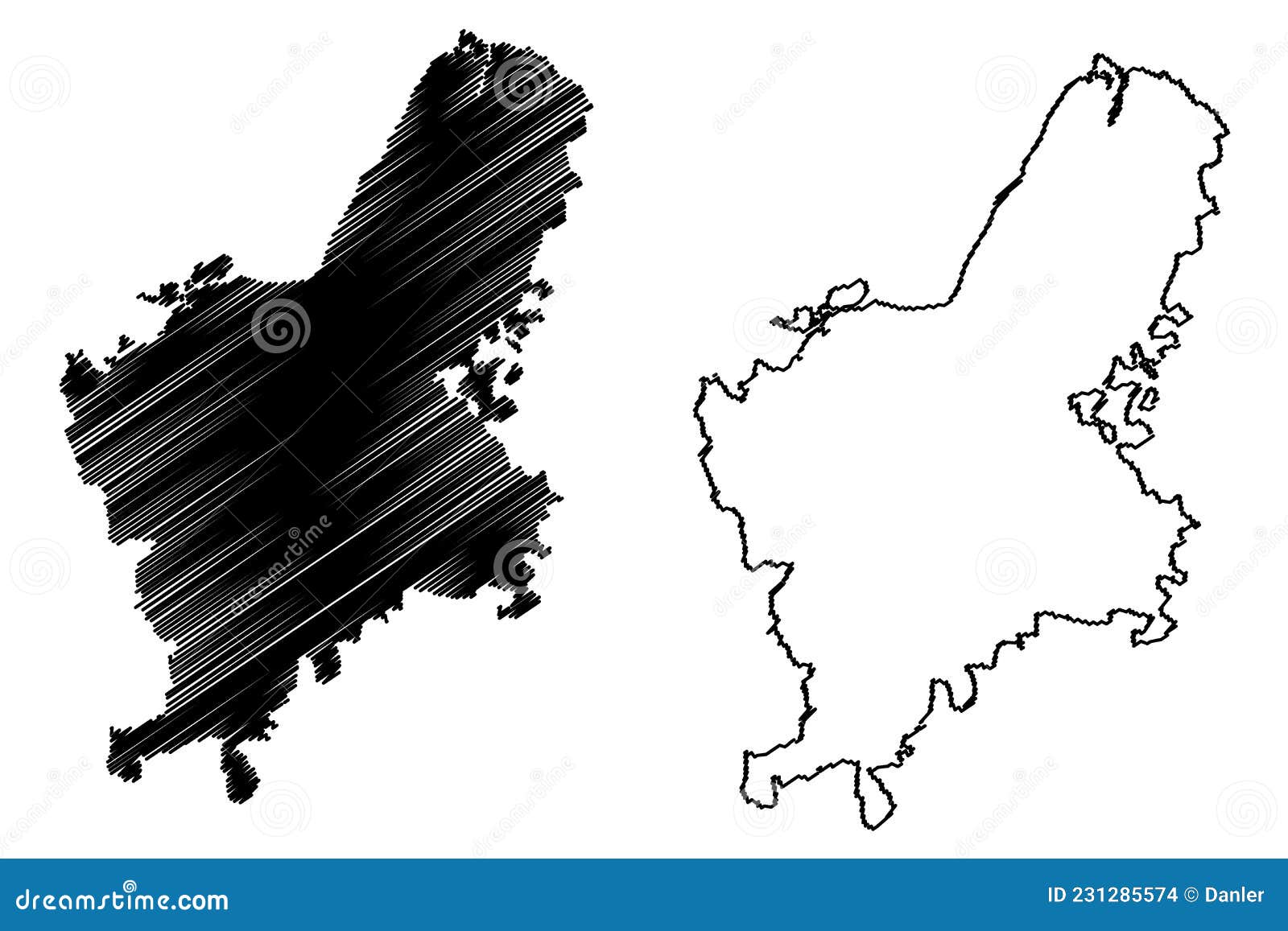 Jamnagar District Gujarat State, Republic of India Map Vector ...