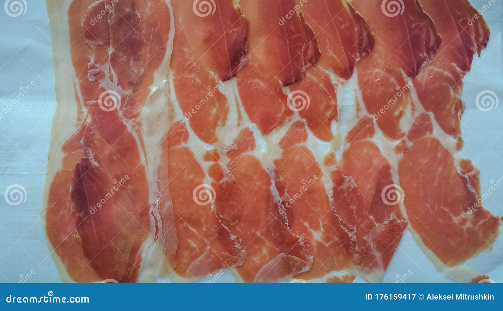 Jamon Cutting Thin Meat. Tasty Meat on the Table Stock Image - Image of ...
