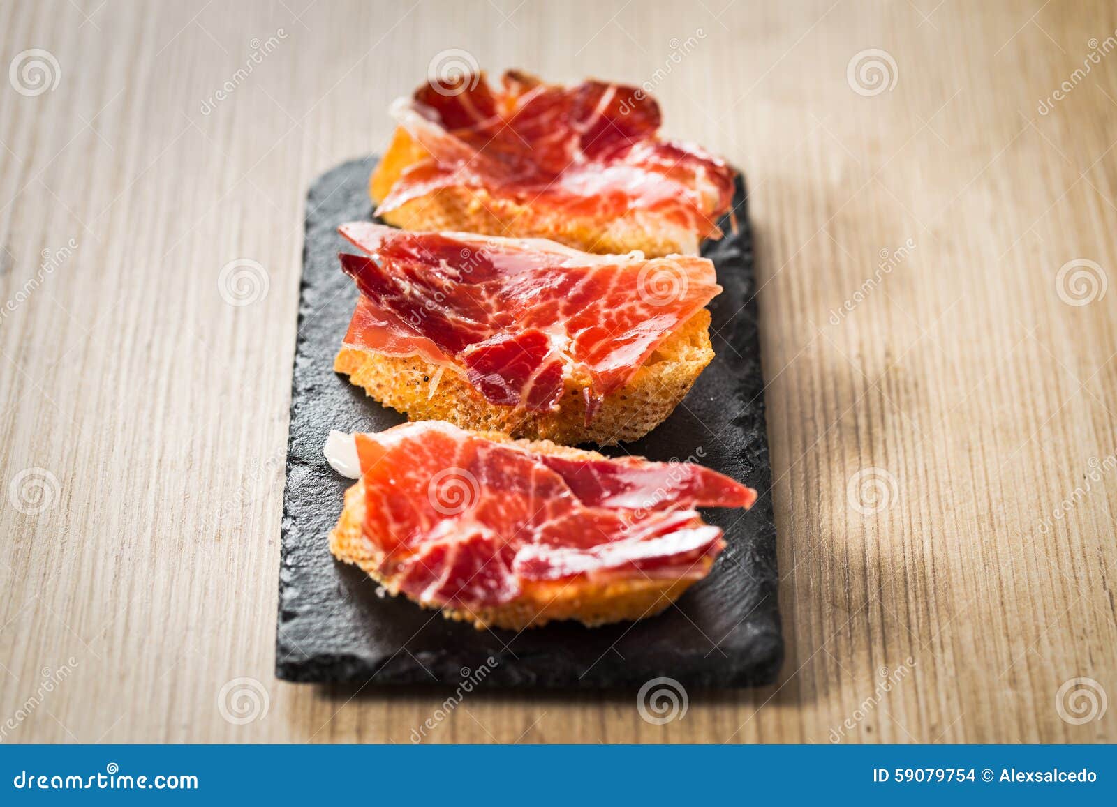 Jamon iberico tapas stock photo. Image of cured, delicatessen - 59079754