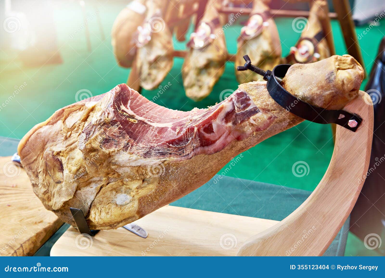 Jamon leg stock photo. Image of prepared, slice, background - 355123404