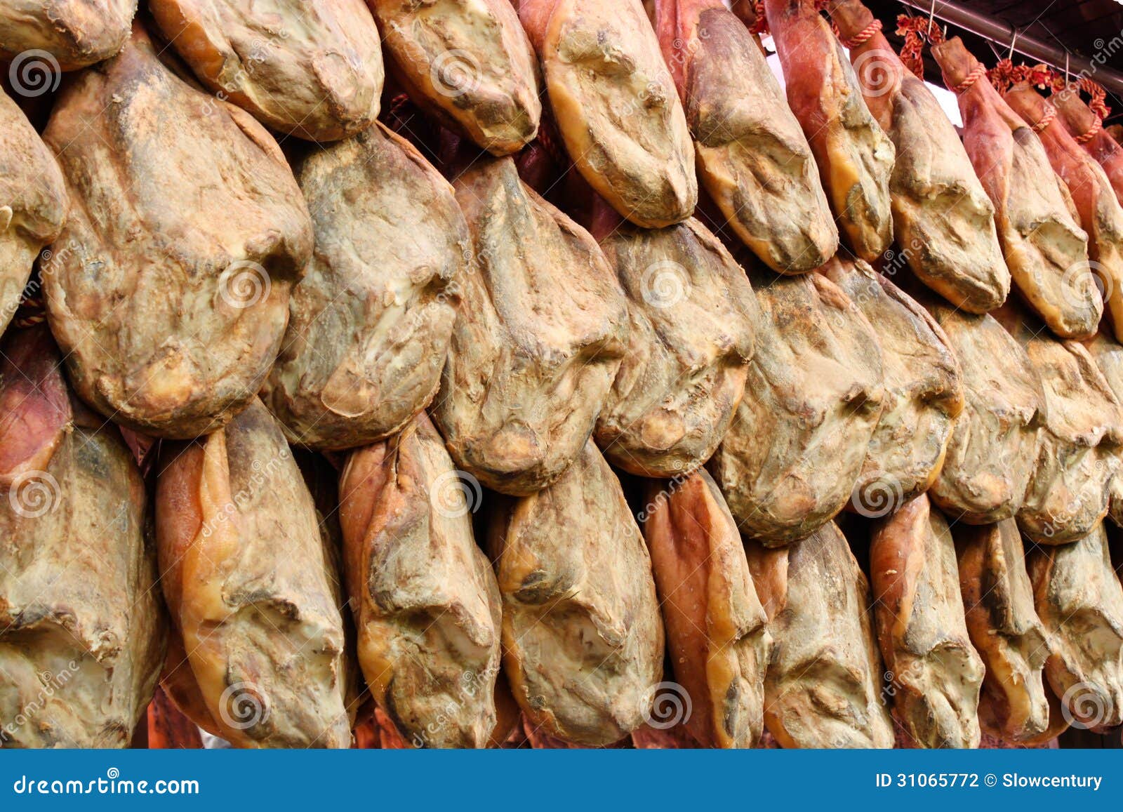 Jamon at the market stock photo. Image of meat, dinner - 31065772