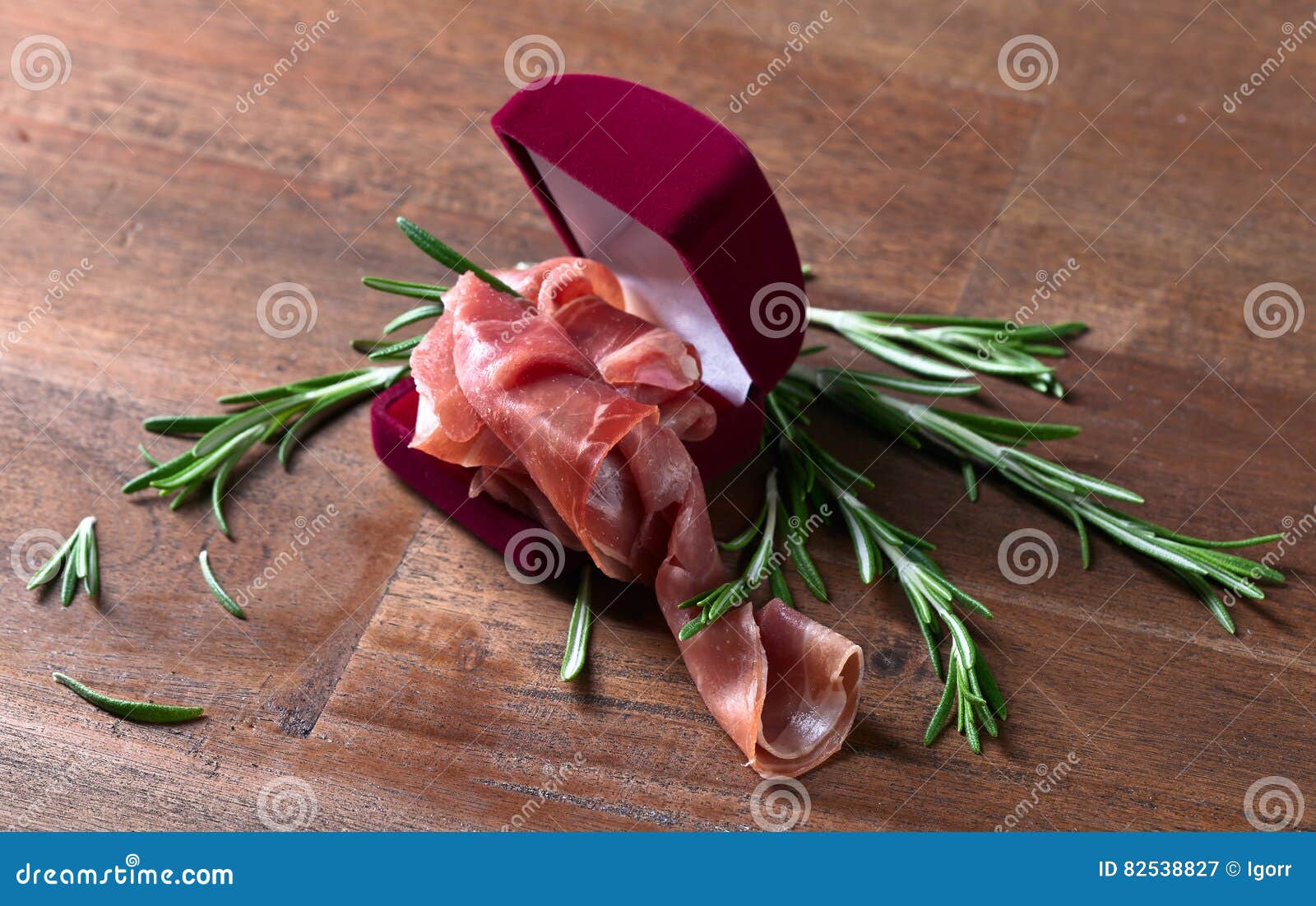 Jamon with rosemary stock image. Image of closeup, meat - 82538827