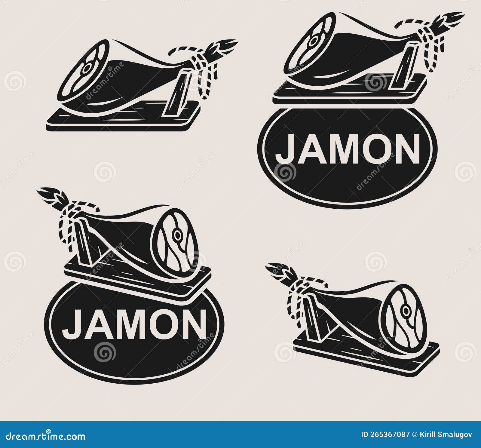 Jamon Set. Collection Icon Jamon. Vector | CartoonDealer.com #265367087